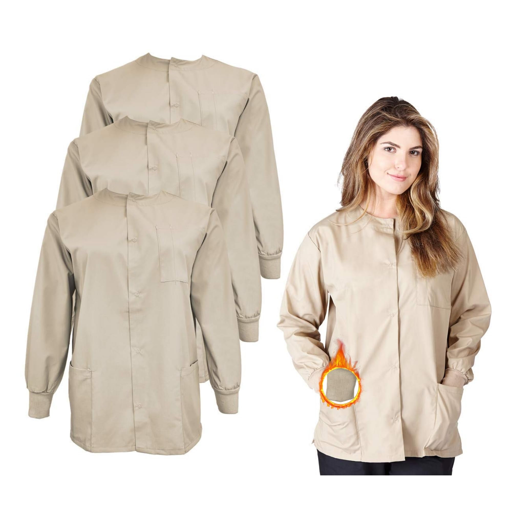 M&M SCRUBS Women's Scrub Jacket Warm Up Lightweight Medical Scrub ...