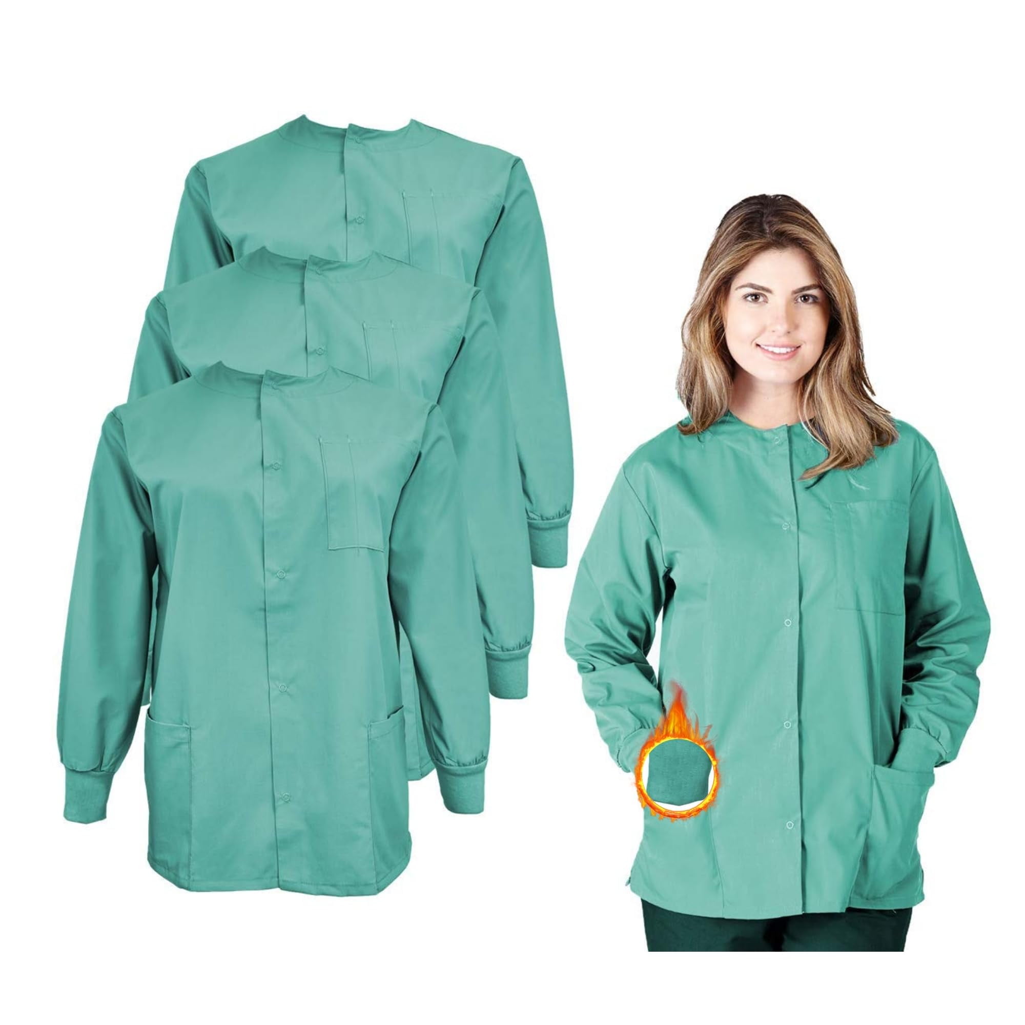 M&M SCRUBS Women's Scrub Jacket Warm Up Lightweight Medical Scrub ...