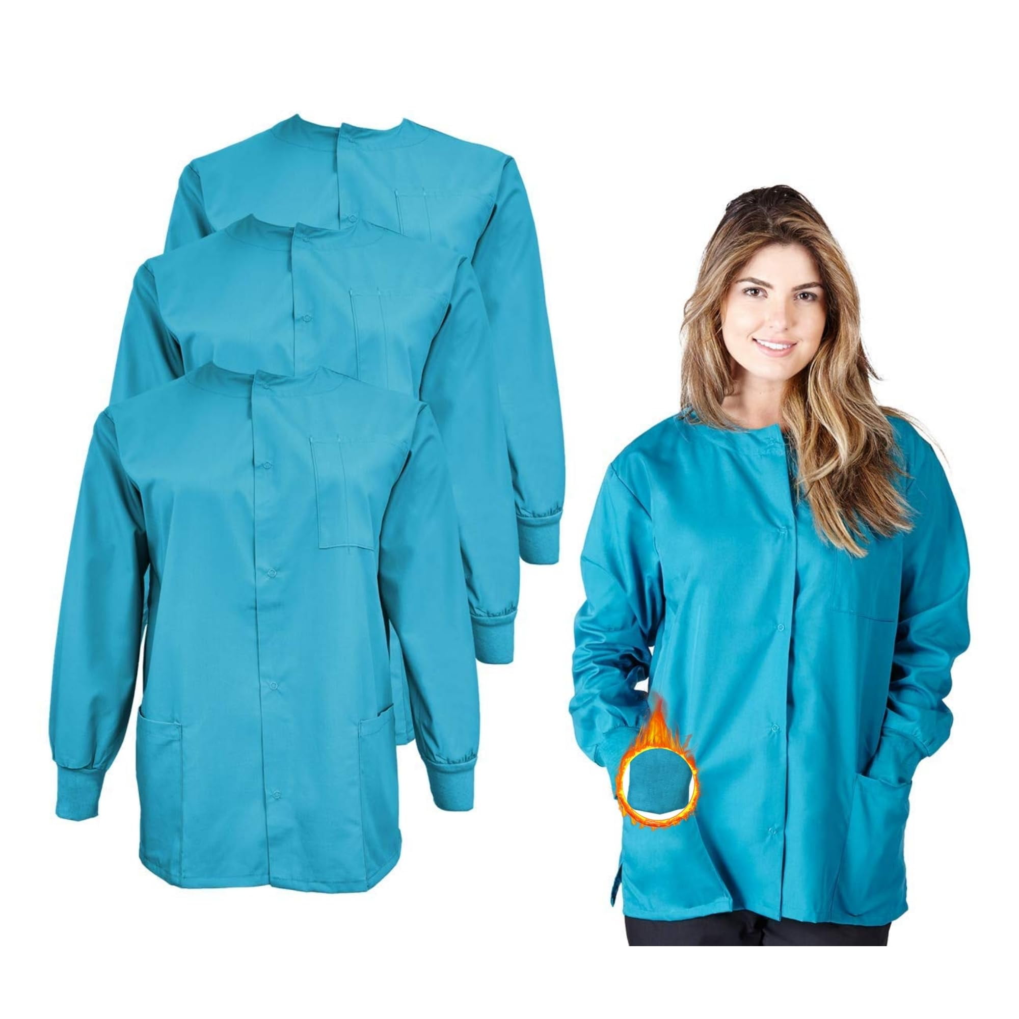 M&M SCRUBS Women's Scrub Jacket Warm Up Lightweight Medical Scrub ...