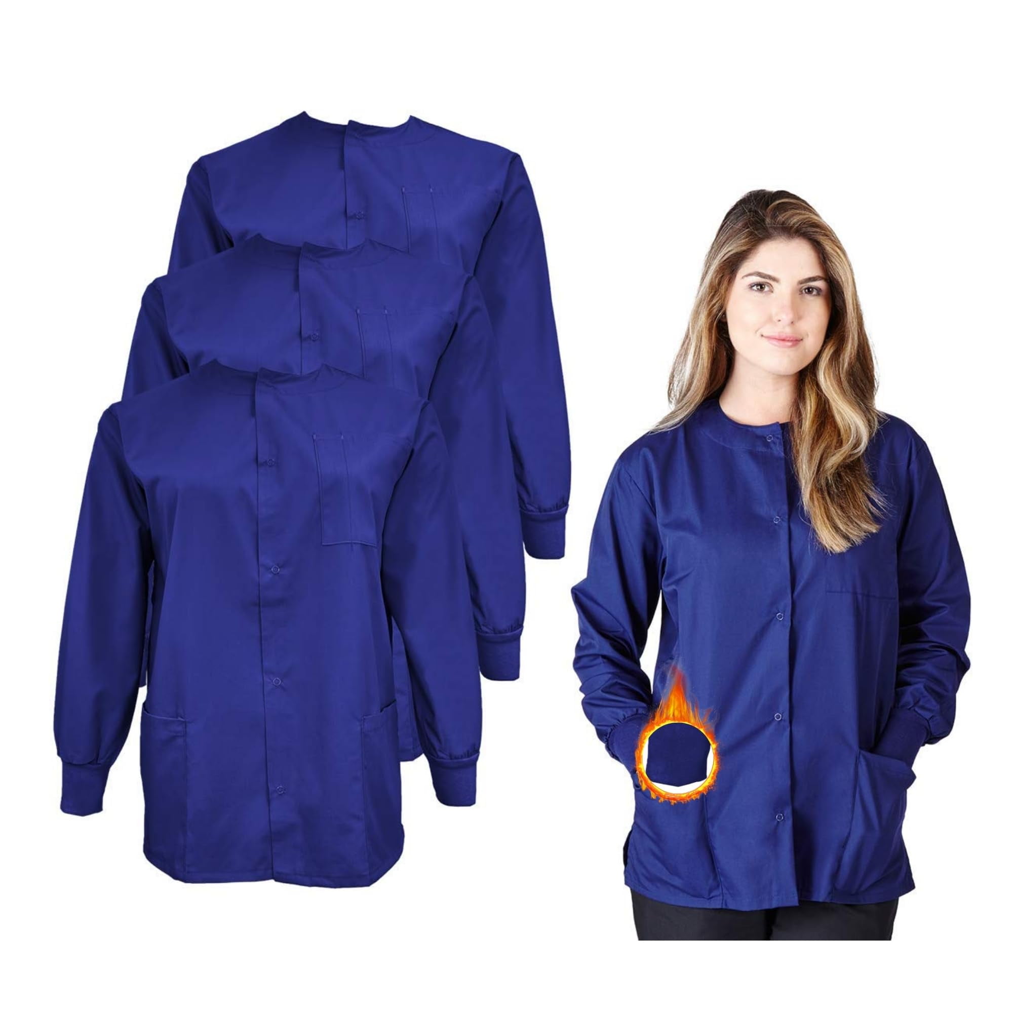 M&M SCRUBS Women's Scrub Jacket Warm Up Lightweight Medical Scrub ...