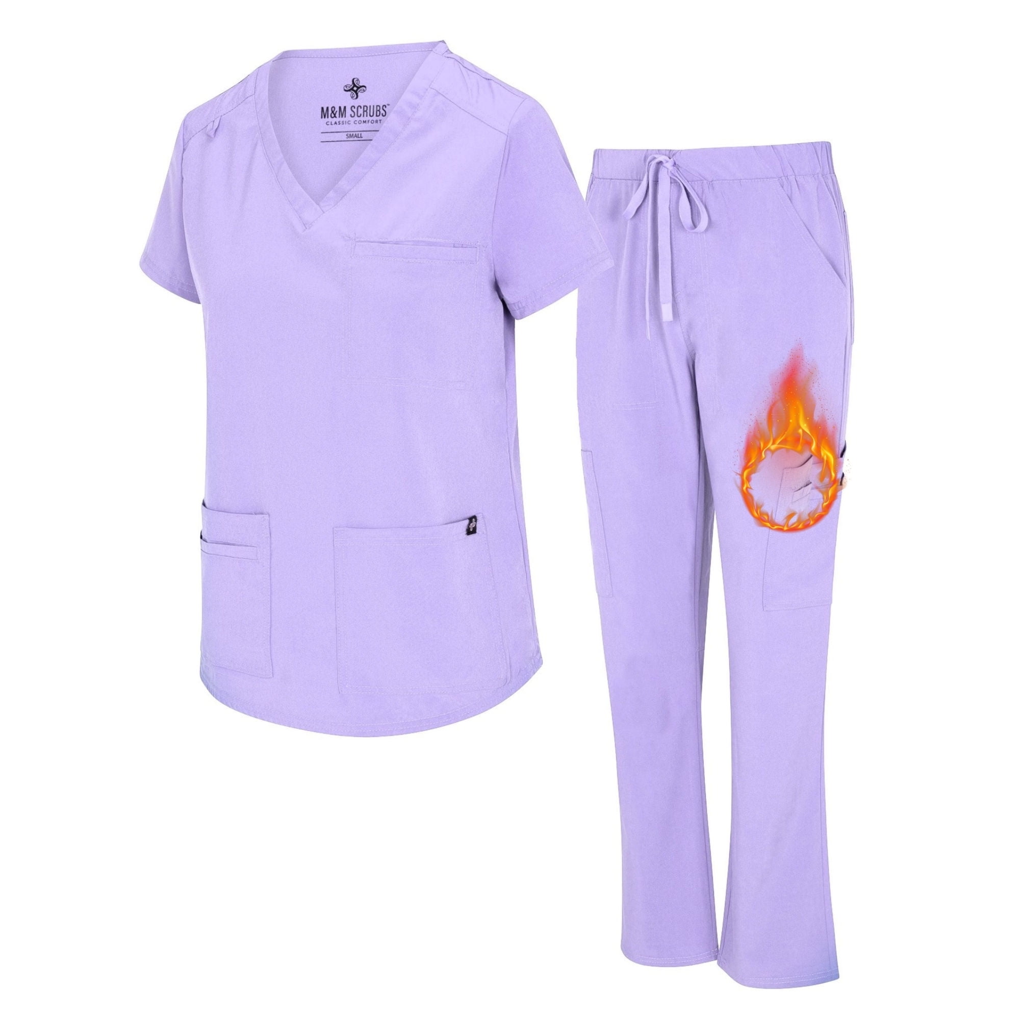 M&M SCRUBS Womens Cargo Scrub Set 11 Pocket Cool Stretch Medical Scrub ...