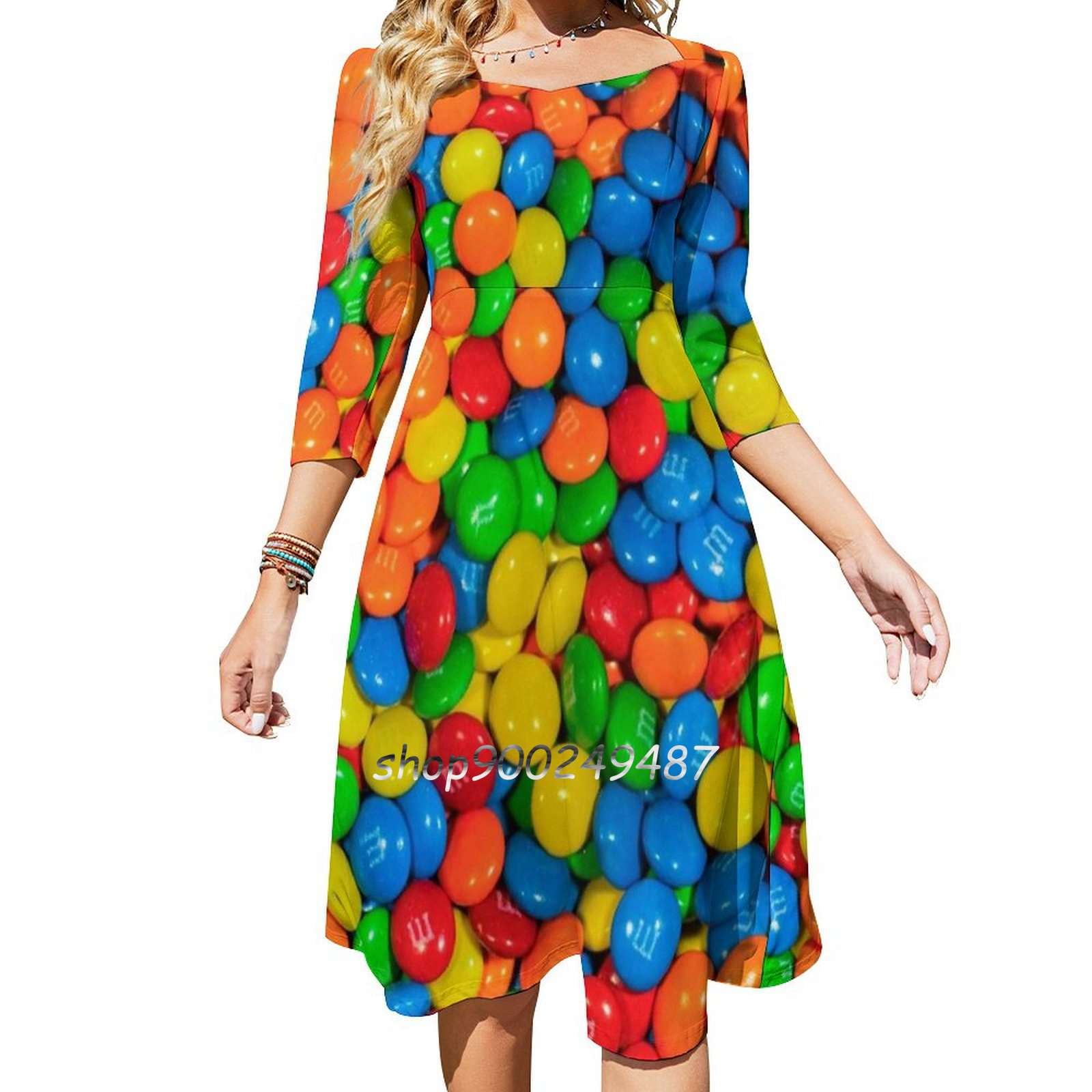 M&M Square Neck Dress New Plus Size Elegant Women Waist Tight Dress ...