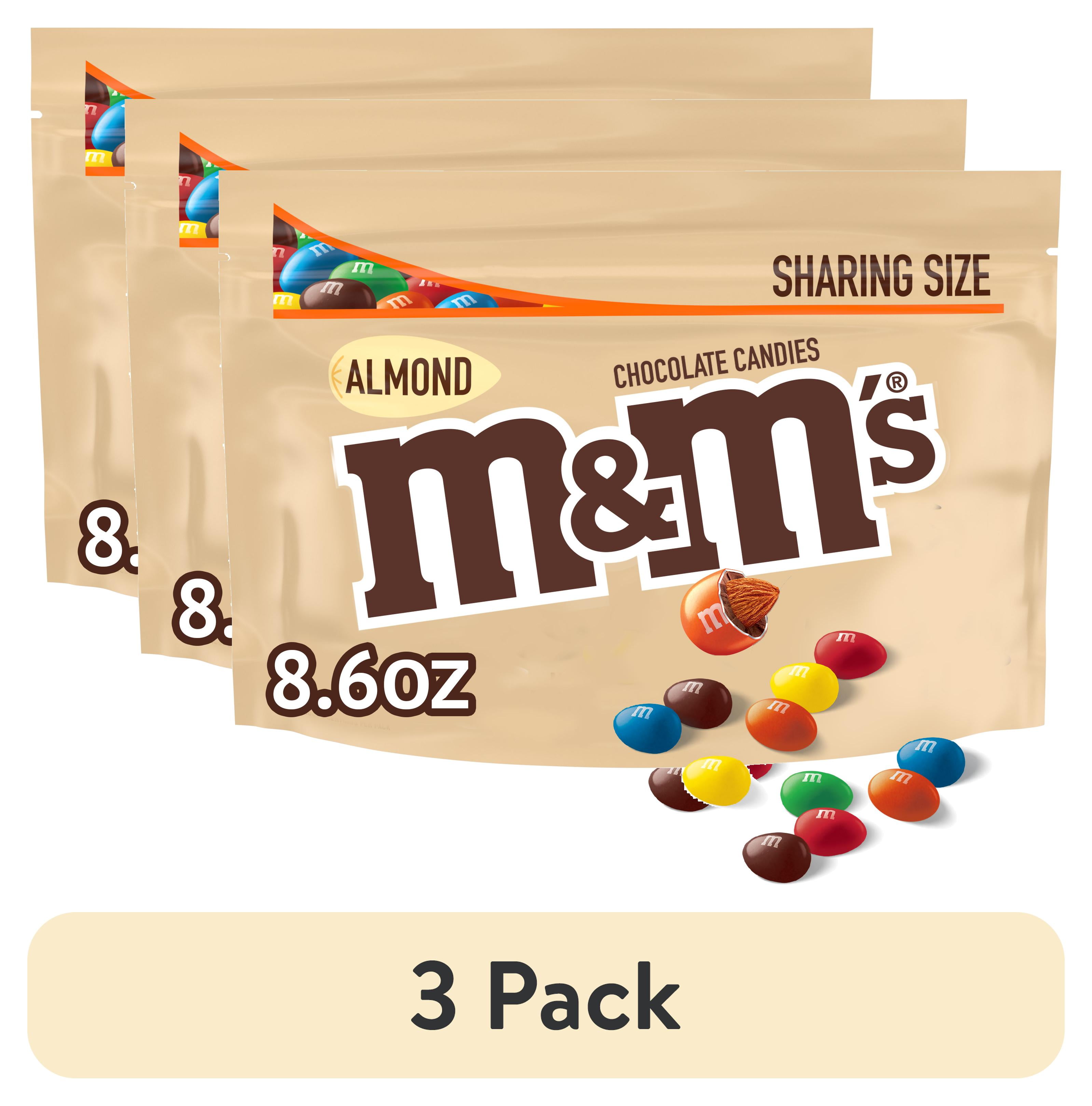 (3 pack) M&M's Almond Milk Chocolate Candy, Sharing Size - 8.6 oz Bag ...