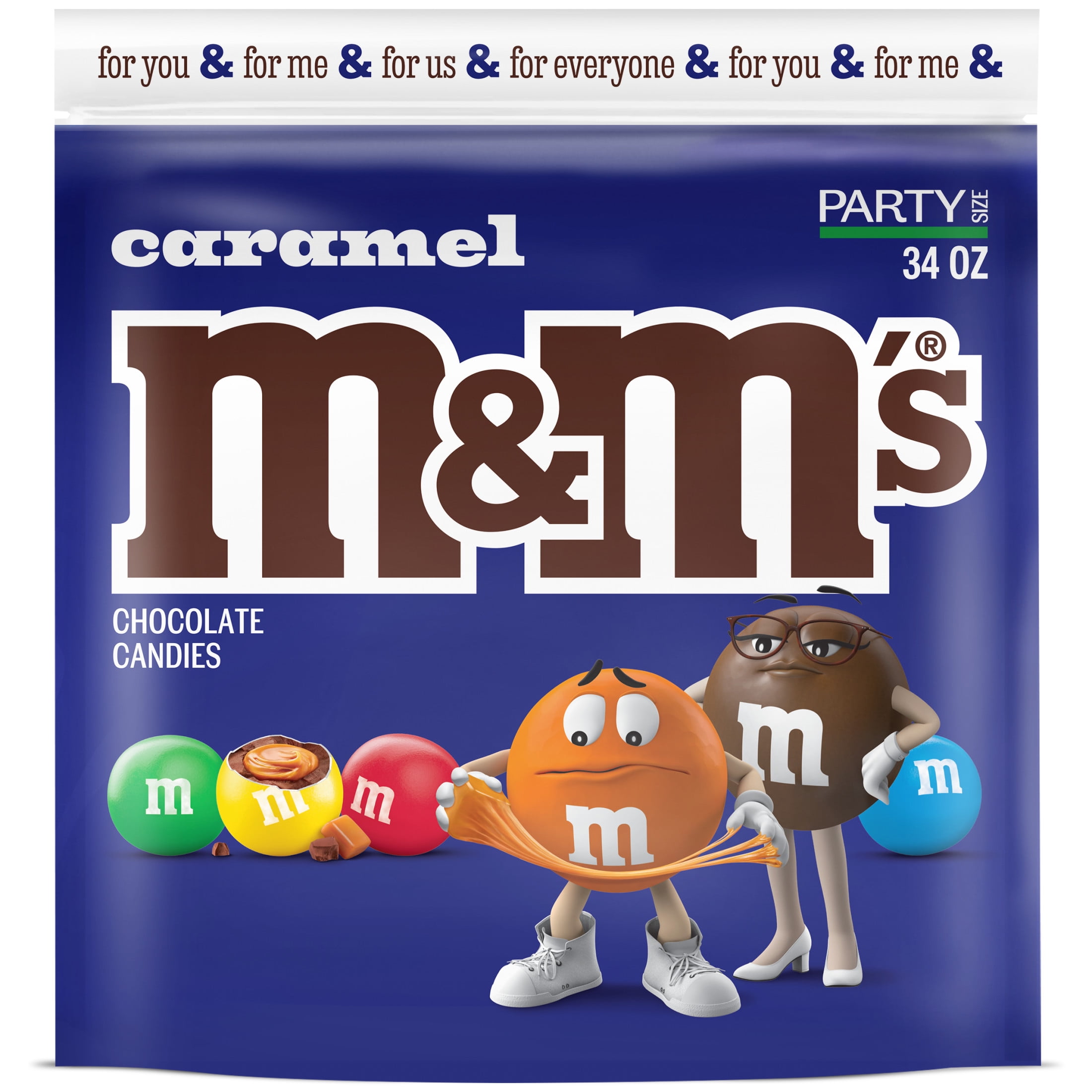 M&M's Caramel Milk Chocolate Candy - Chewy, Colorful Fun, Party Size 34 ...