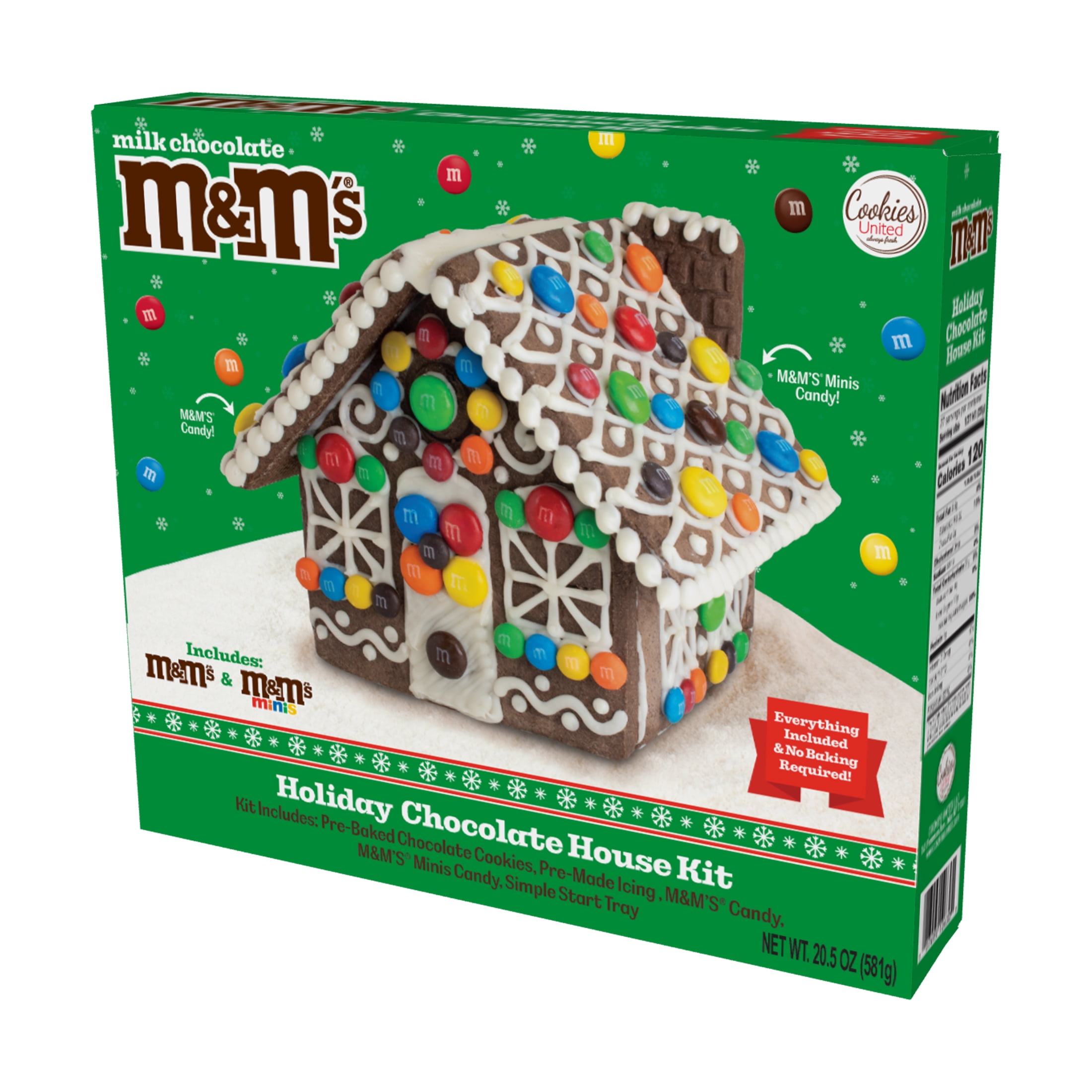 DIY, M&M's Holiday Chocolate House Box Kit, 20.5oz - Walmart.com