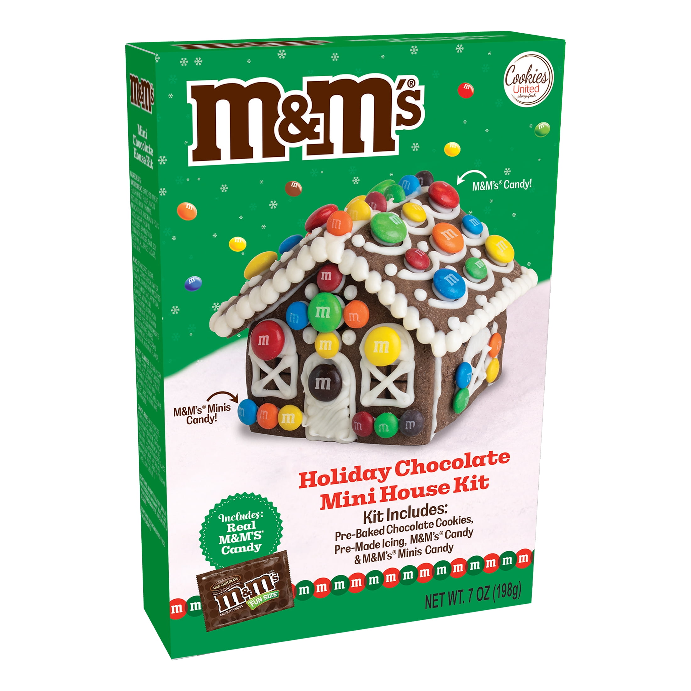 M&M's Holiday Chocolate Mini House Box Kit, 7oz - Walmart.com
