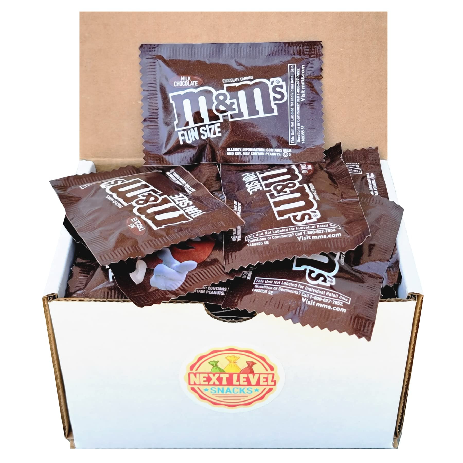 M&M's Milk Chocolate AJH3 Fun Size Packets Bulk Box (Pack of 30 ...