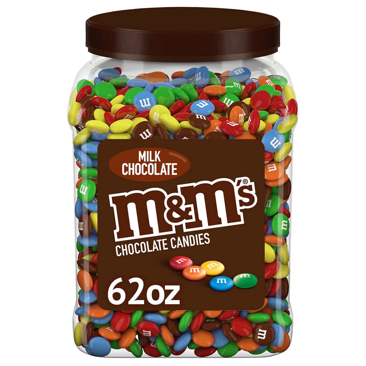 M&M'S Milk Chocolate Candies, 62 oz Candy Jar, Bulk Size Treats for BBQ ...
