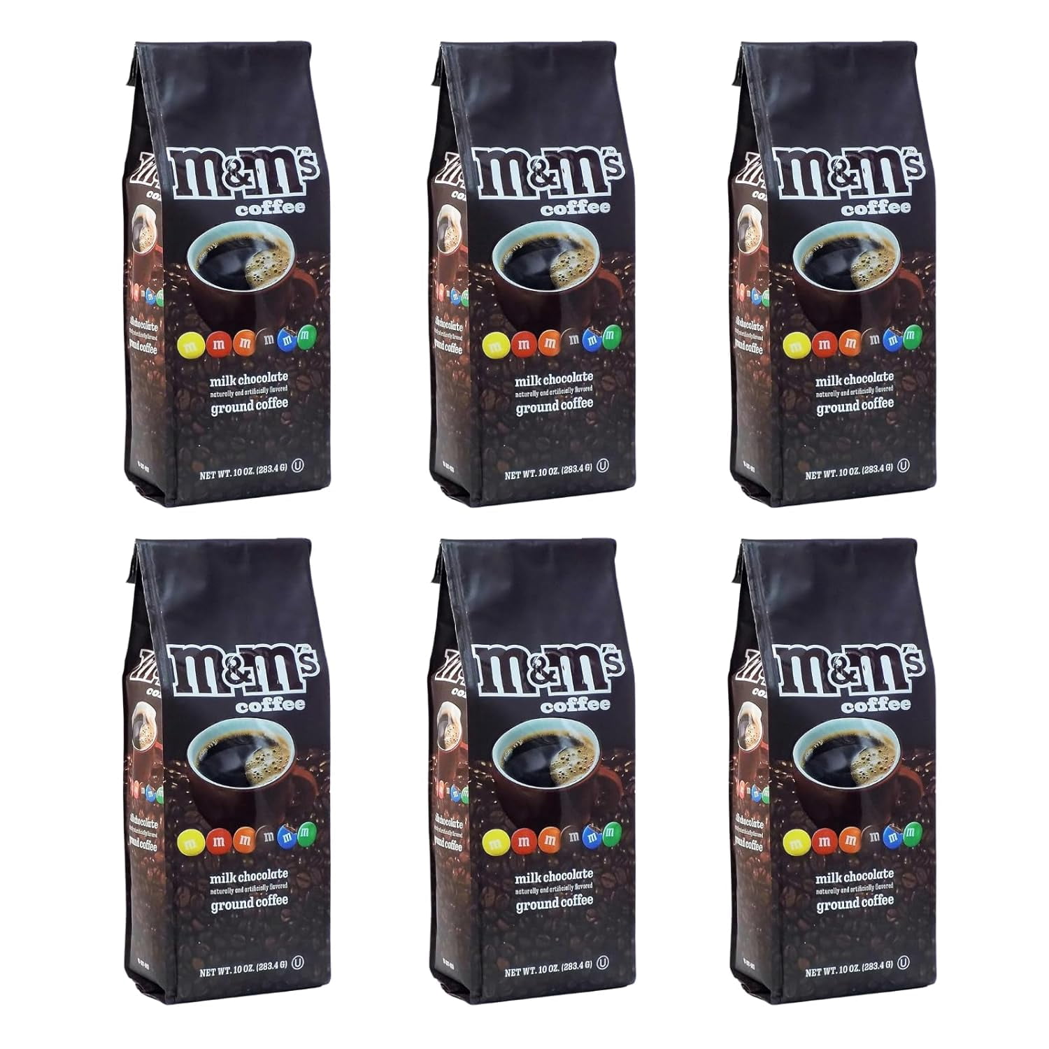 M&M's Milk Chocolate Candy Flavored Ground Coffee - 10 Ounce (Case of 6 ...