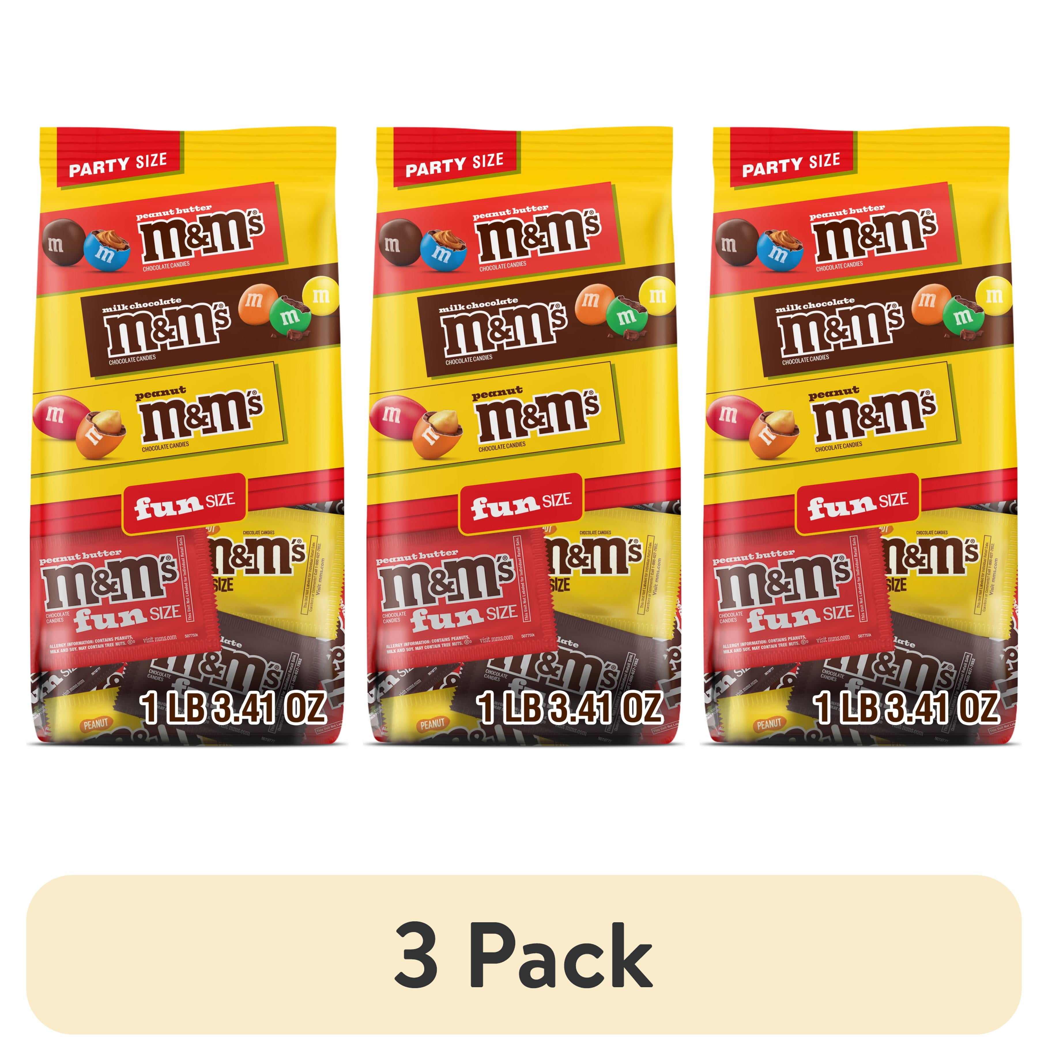 (3 pack) M&M's Milk Chocolate Candy Fun Size Variety Pack, Party Size ...
