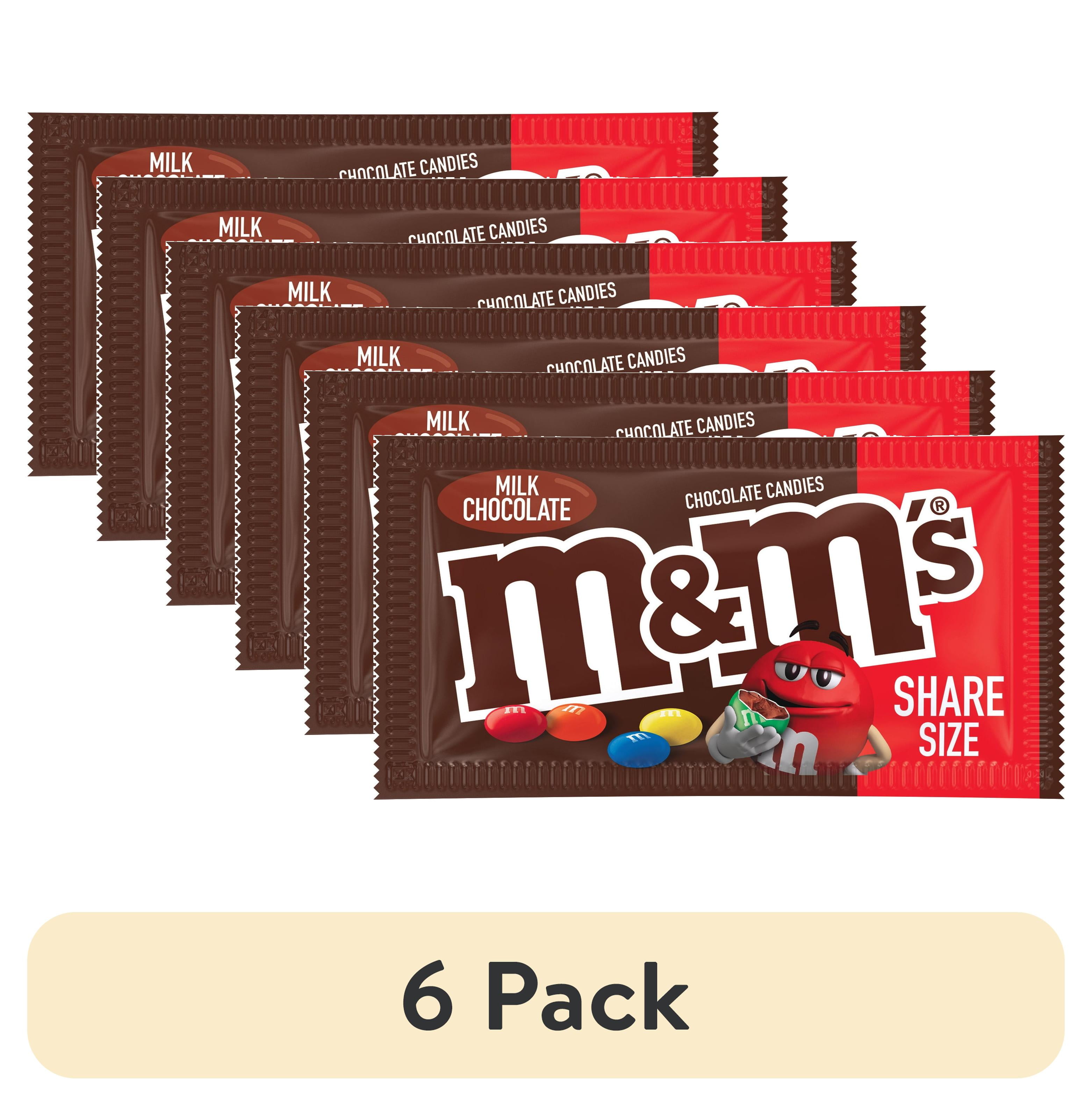 (6 pack) M&M'S Milk Chocolate Candy Pouch, Sharing Size, 3.14 oz - Walmart.com