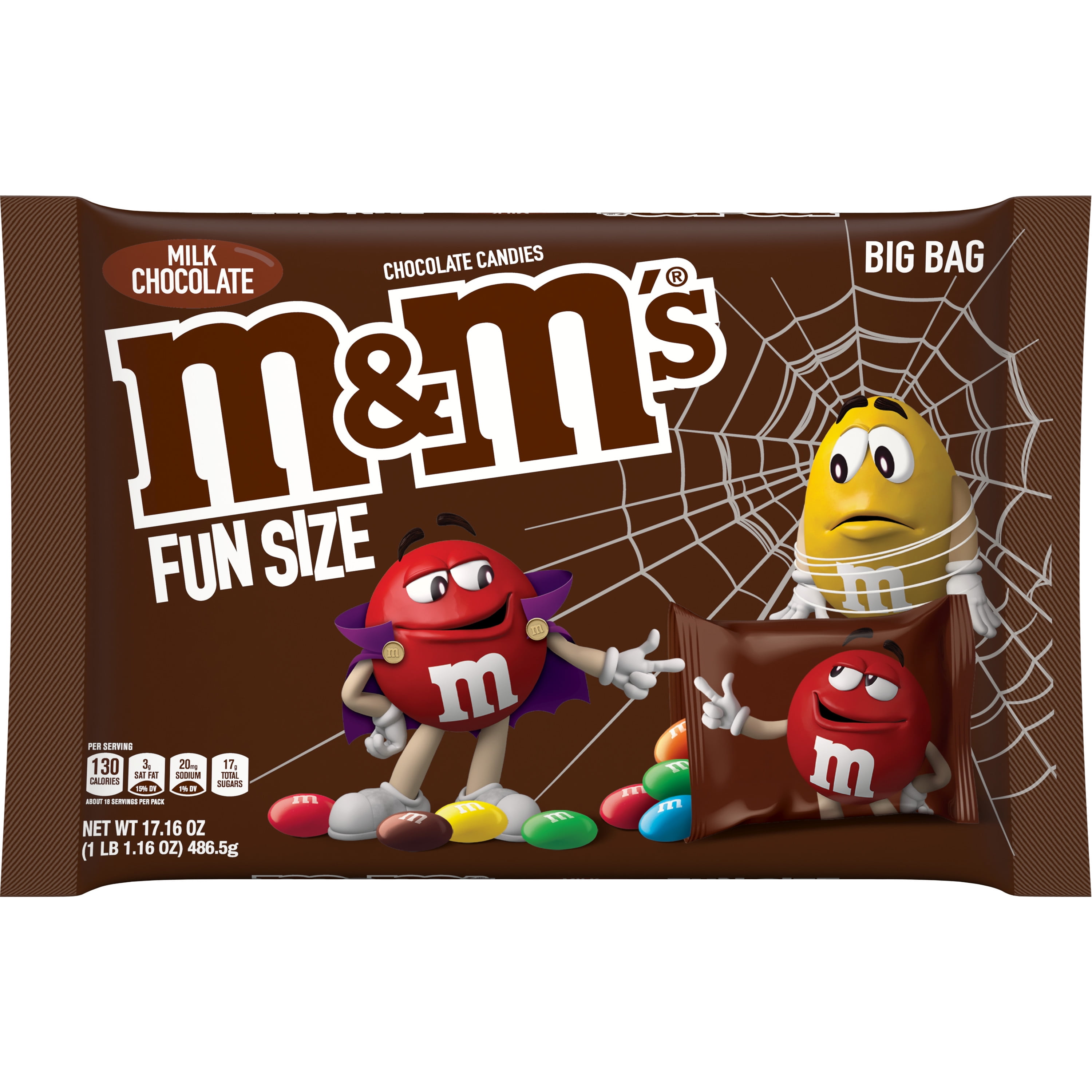 M&M's Milk Chocolate Fun Size Halloween Chocolate Candy - 17.16 oz Bag ...