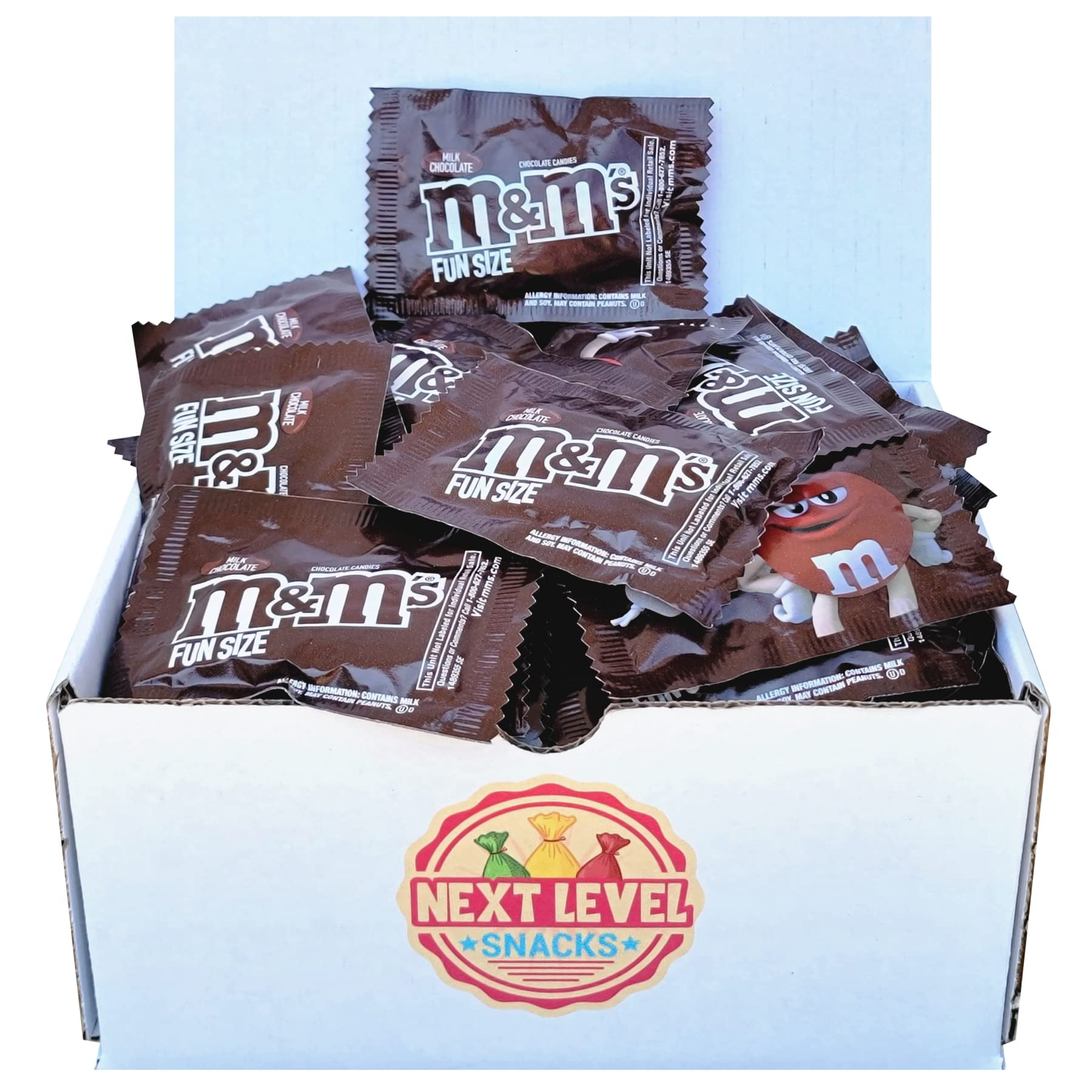 M&M's Milk Chocolate Fun Size Packets Bulk Box (Pack of 120) (Approx. 4 ...