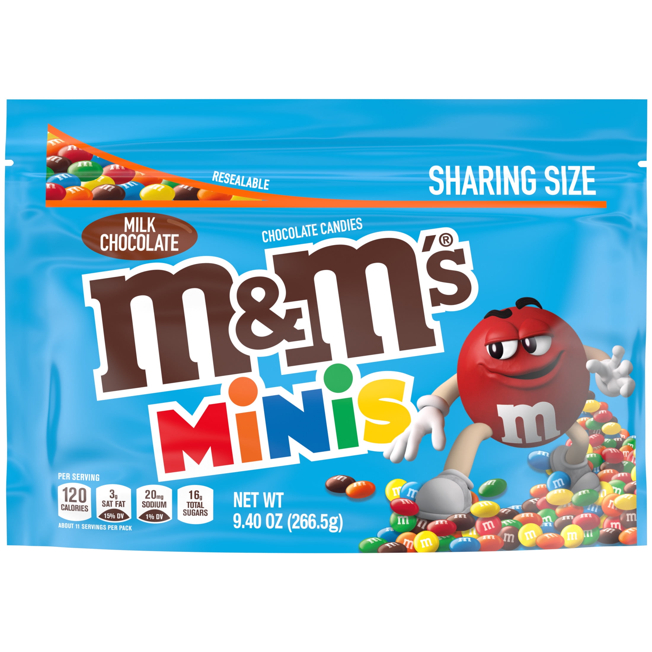M&M's Minis Milk Chocolate Candy Sharing Size - 9.4 oz Bag-Pack of 2 ...