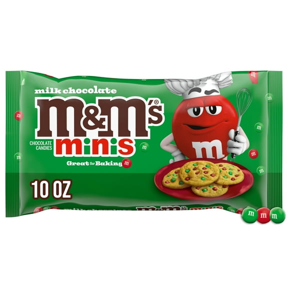 M&M's Minis Milk Chocolate Baking Bits Christmas Candy - 10 oz Bulk ...