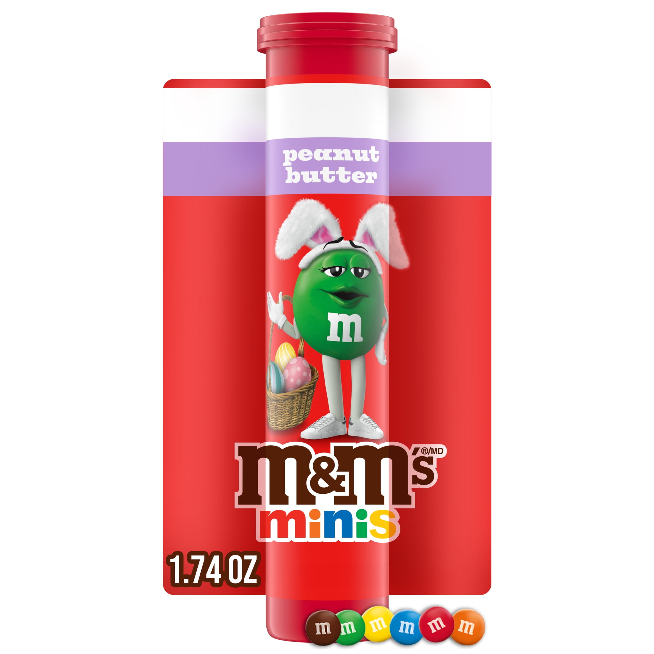 M&M's Minis Peanut Butter Milk Chocolate Candy Mega Tube Easter Candy ...
