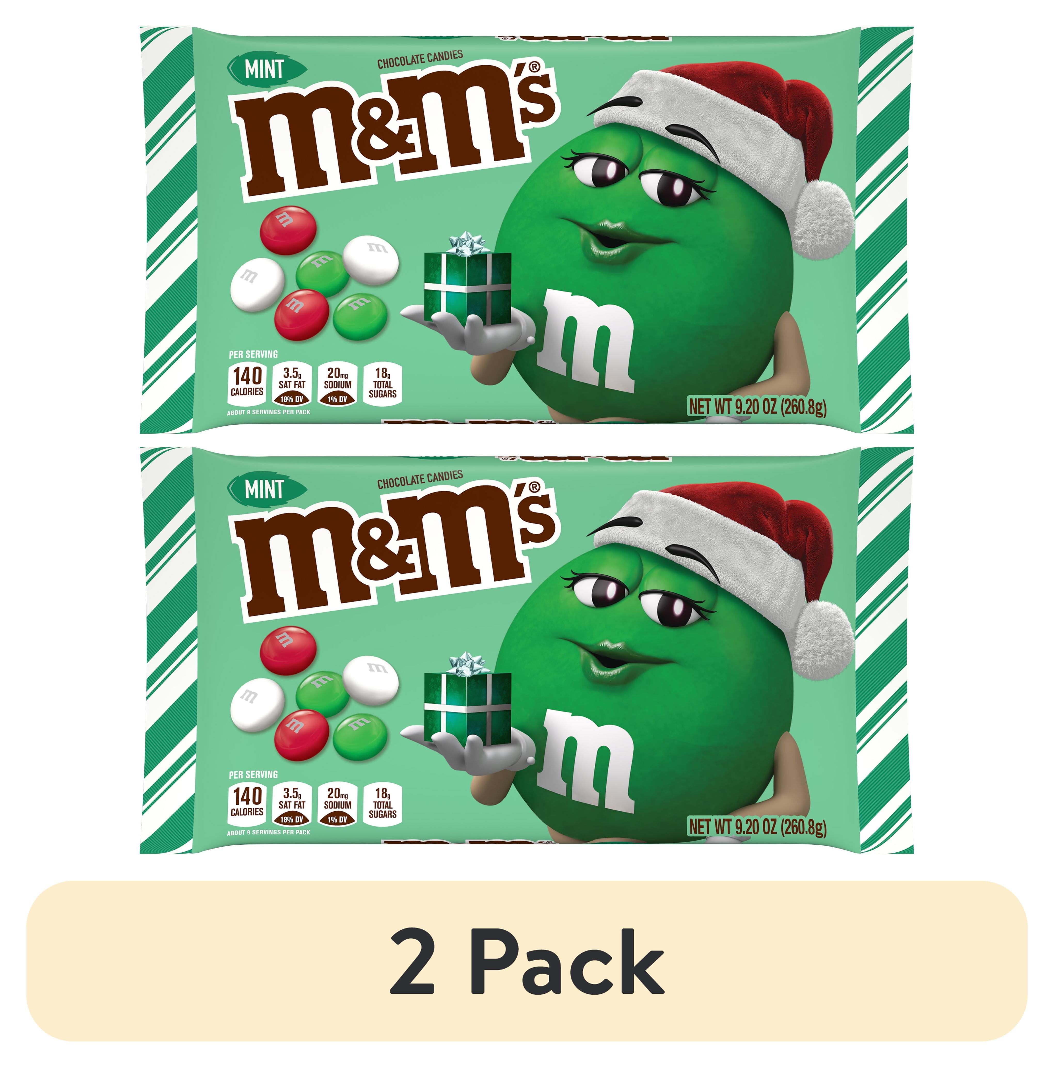 (2 pack) M&M's Mint Chocolate Christmas Candies, Holiday Candy ...