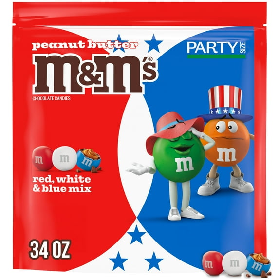 M&M's Peanut Butter Summer Bulk Chocolate Candy - 34 oz Bag - Walmart.com