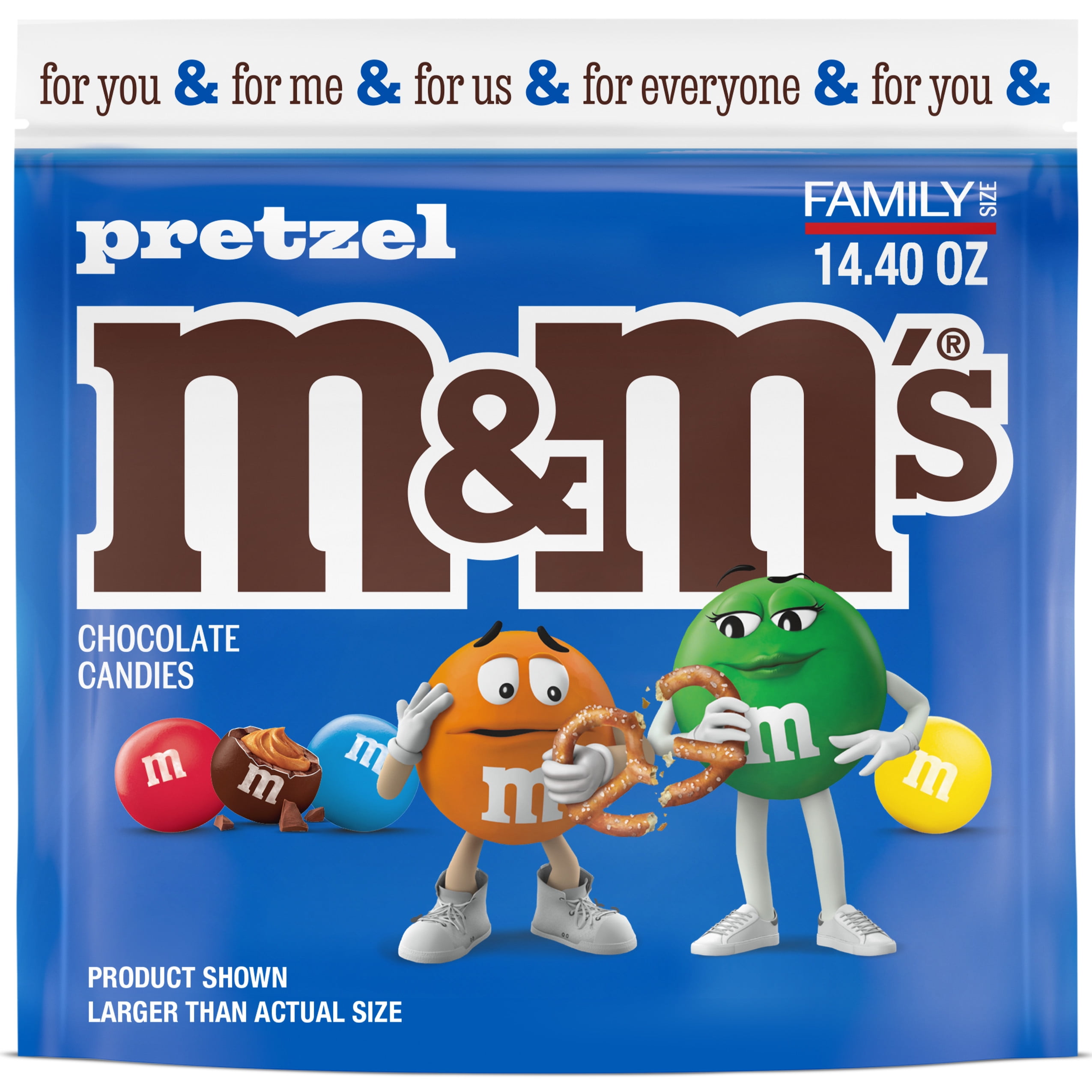 M&M's Pretzel Milk Chocolate Candy, Family Size - 14.4 oz Bag - Walmart.com