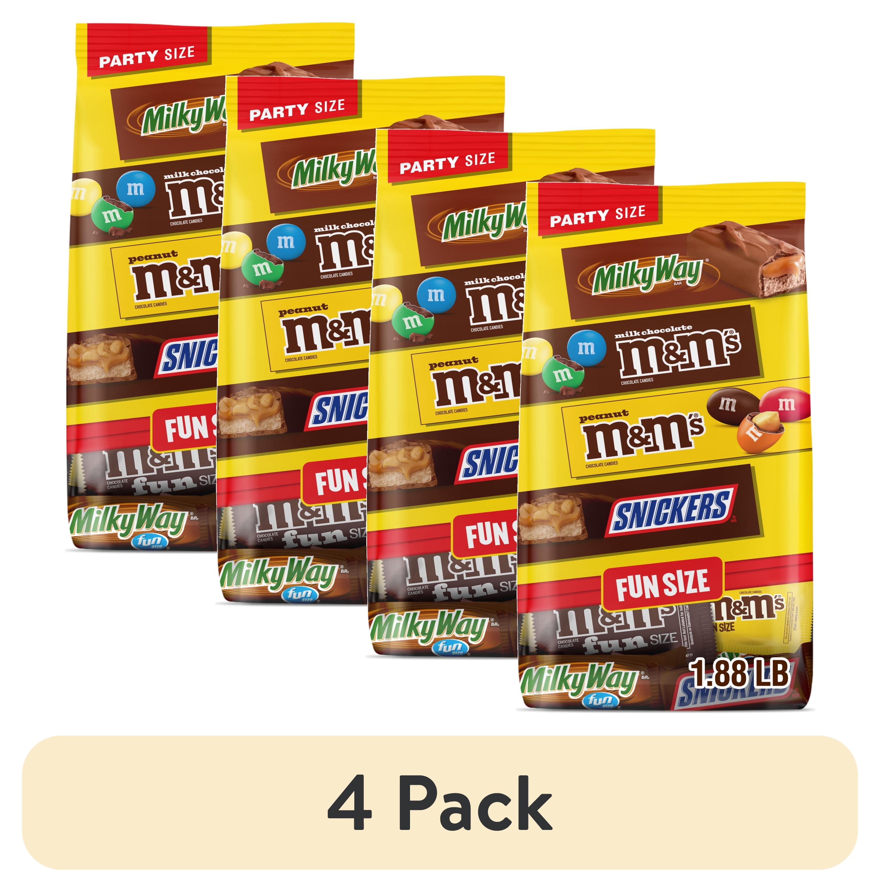 (4 pack) M&M's, Snickers & Milky Way Fun Size Chocolate Candy Variety ...