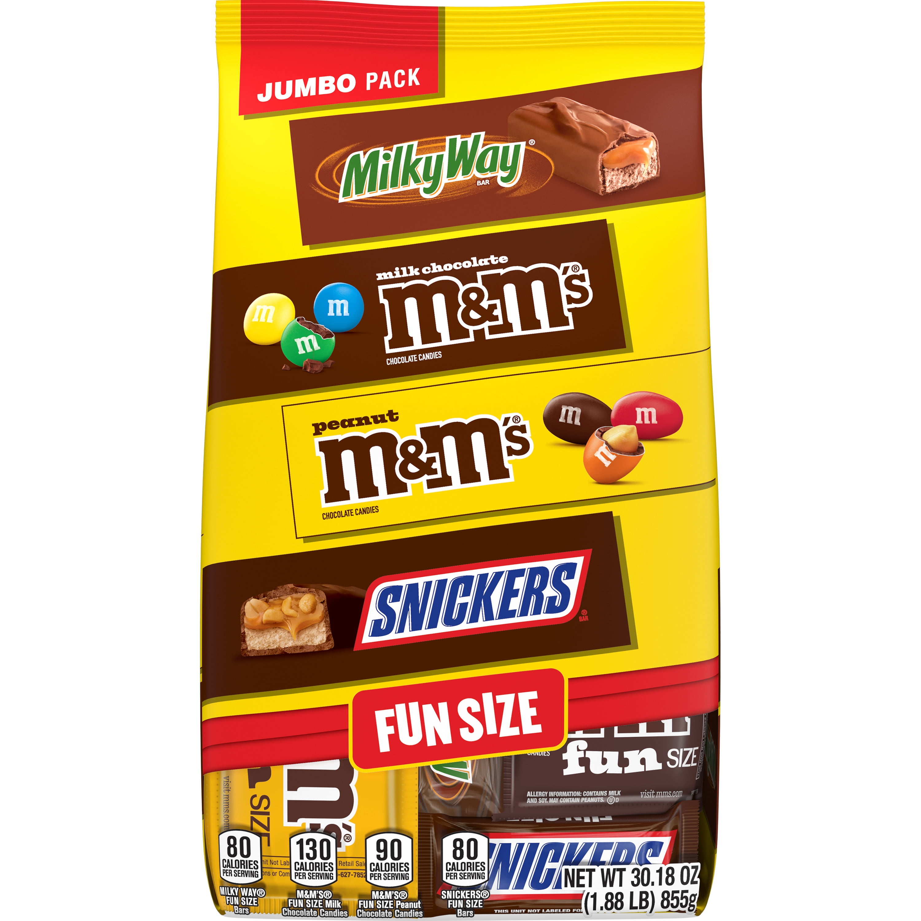M&M's, Snickers & Milky Way Fun Size Chocolate Candy Variety Pack ...