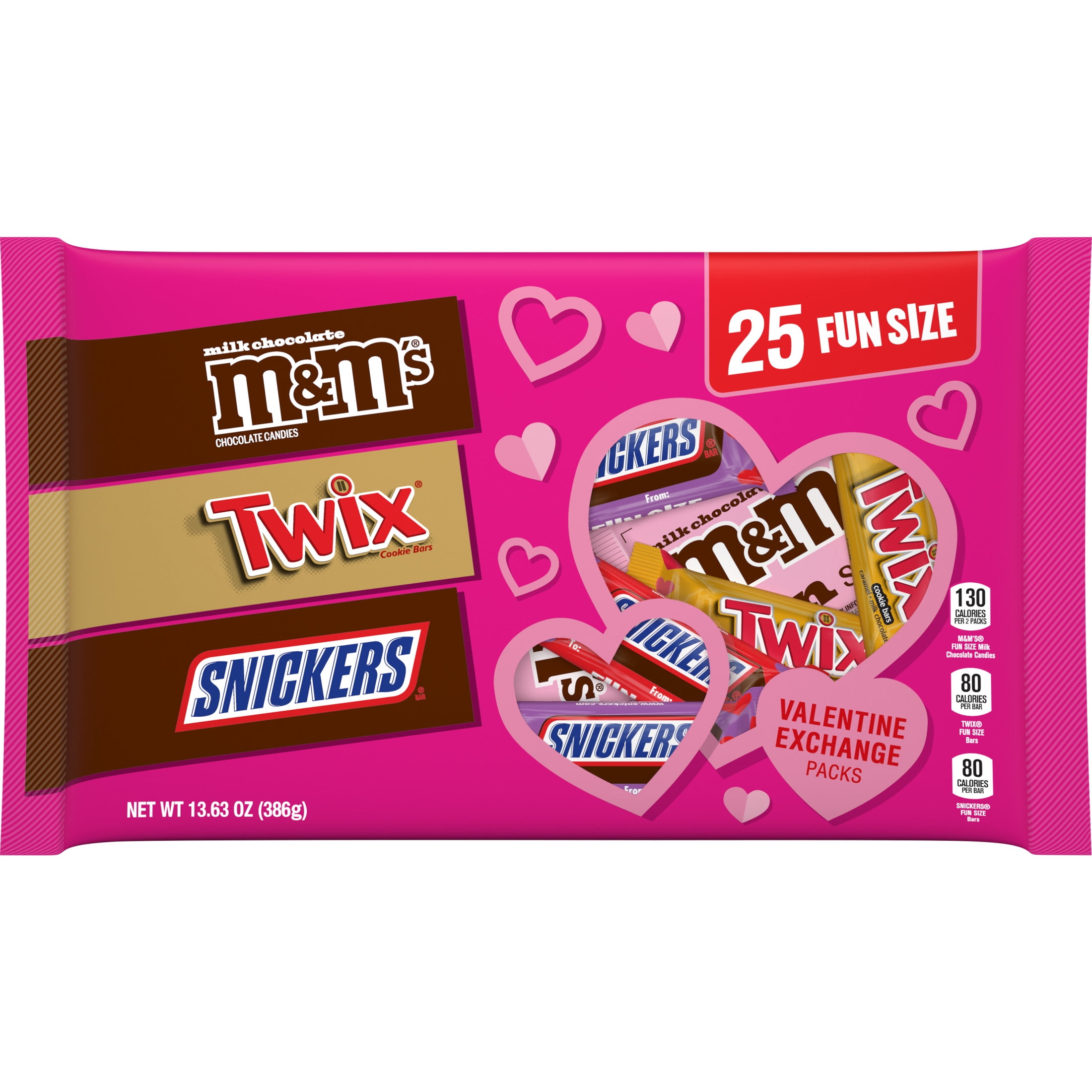 M&M's Snickers & Twix Fun Size Valentine's Day Chocolate Candy Variety ...