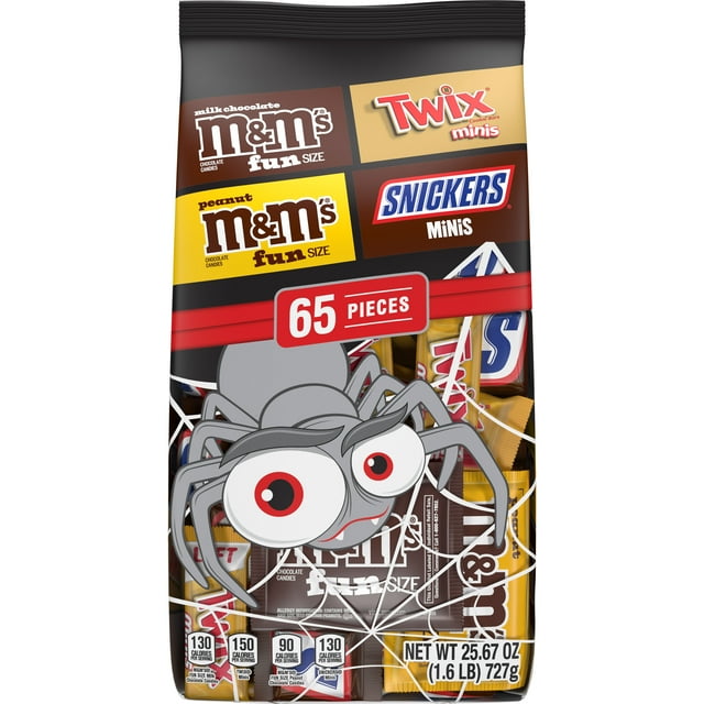 M&M's, Snickers & Twix Halloween Candy Variety Pack - 65 Ct Bag ...