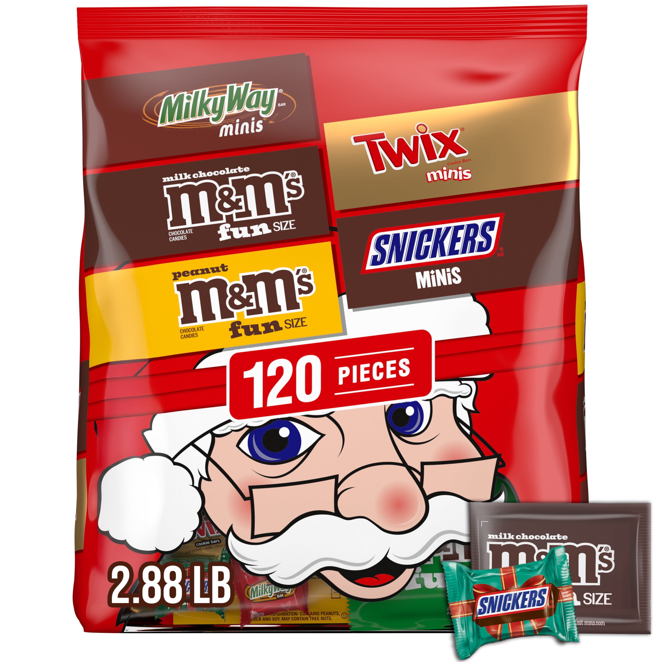 M&M's, Snickers, Twix & Milky Way Chocolate Christmas Candy Variety ...