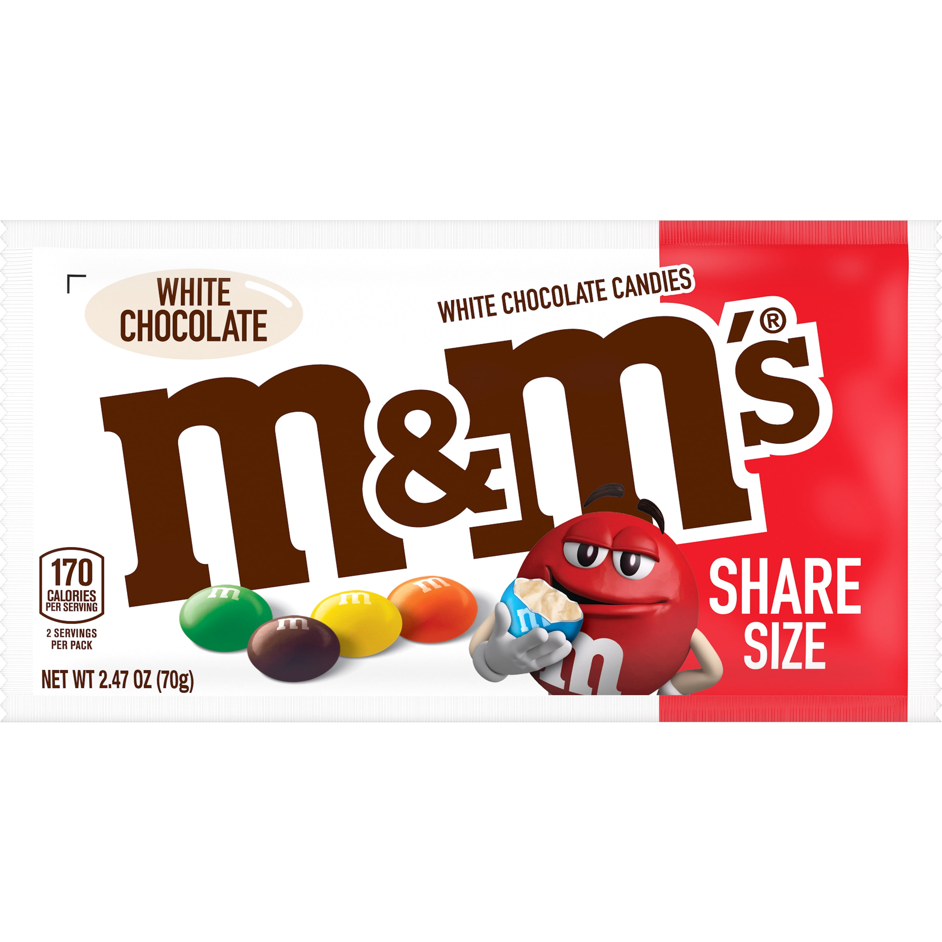 M&M's White Chocolate Candy, Share Size - 2.47 oz Bag - Walmart.com