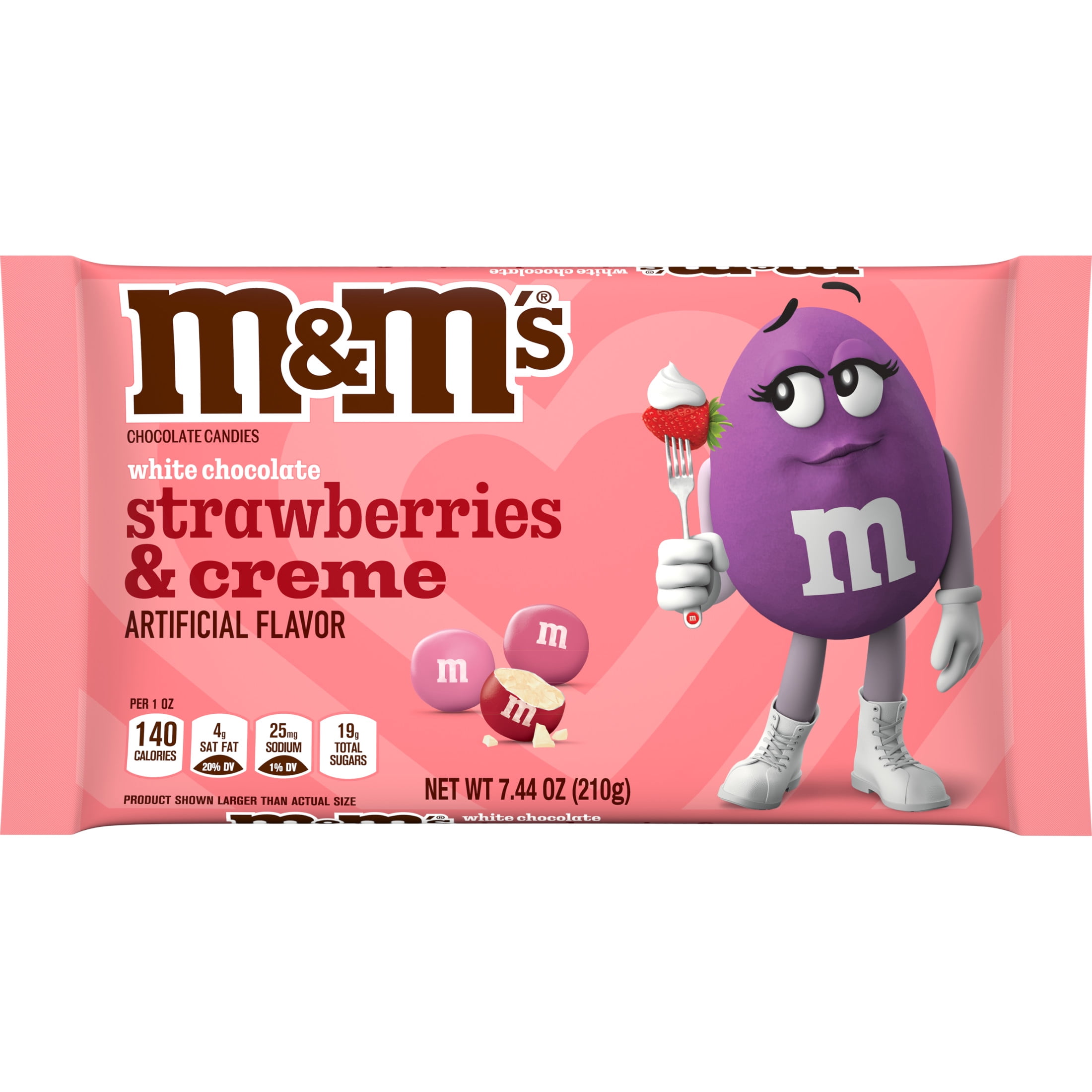 M&M's White Chocolate Strawberries & Cream Valentines Day Candy Mix - 7 ...