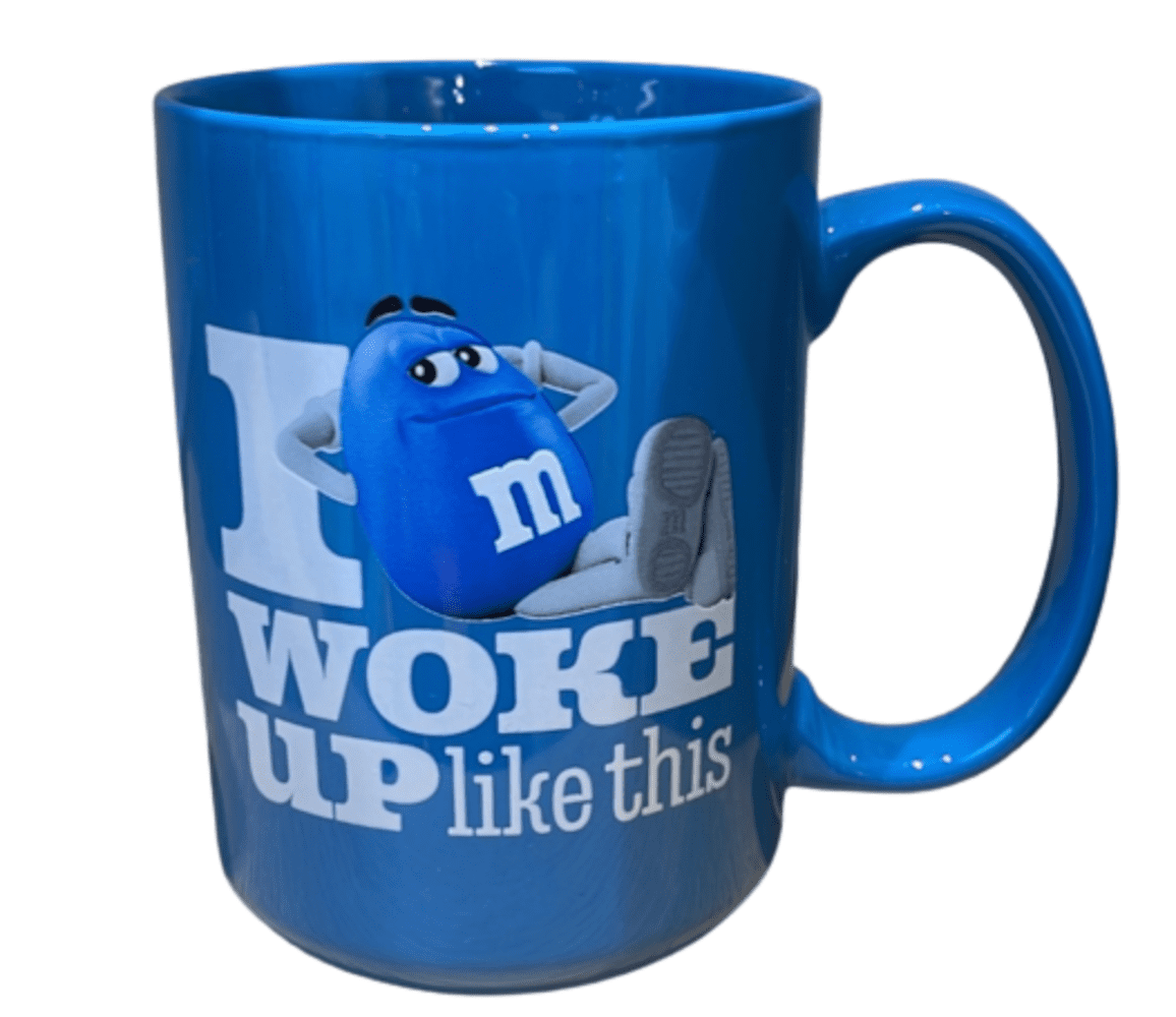 M&M's World Blue Character I Woke Up Like This Verbal Coffee Mug New ...