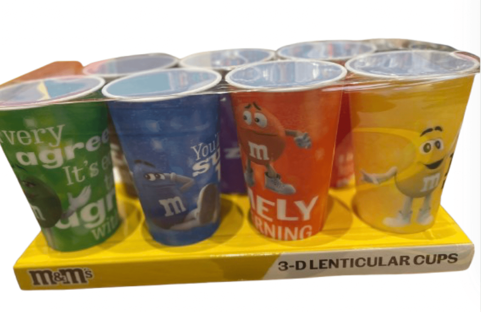 M&M's World Characters Lenticular Cups Tumbler Set of 7 New with Box ...
