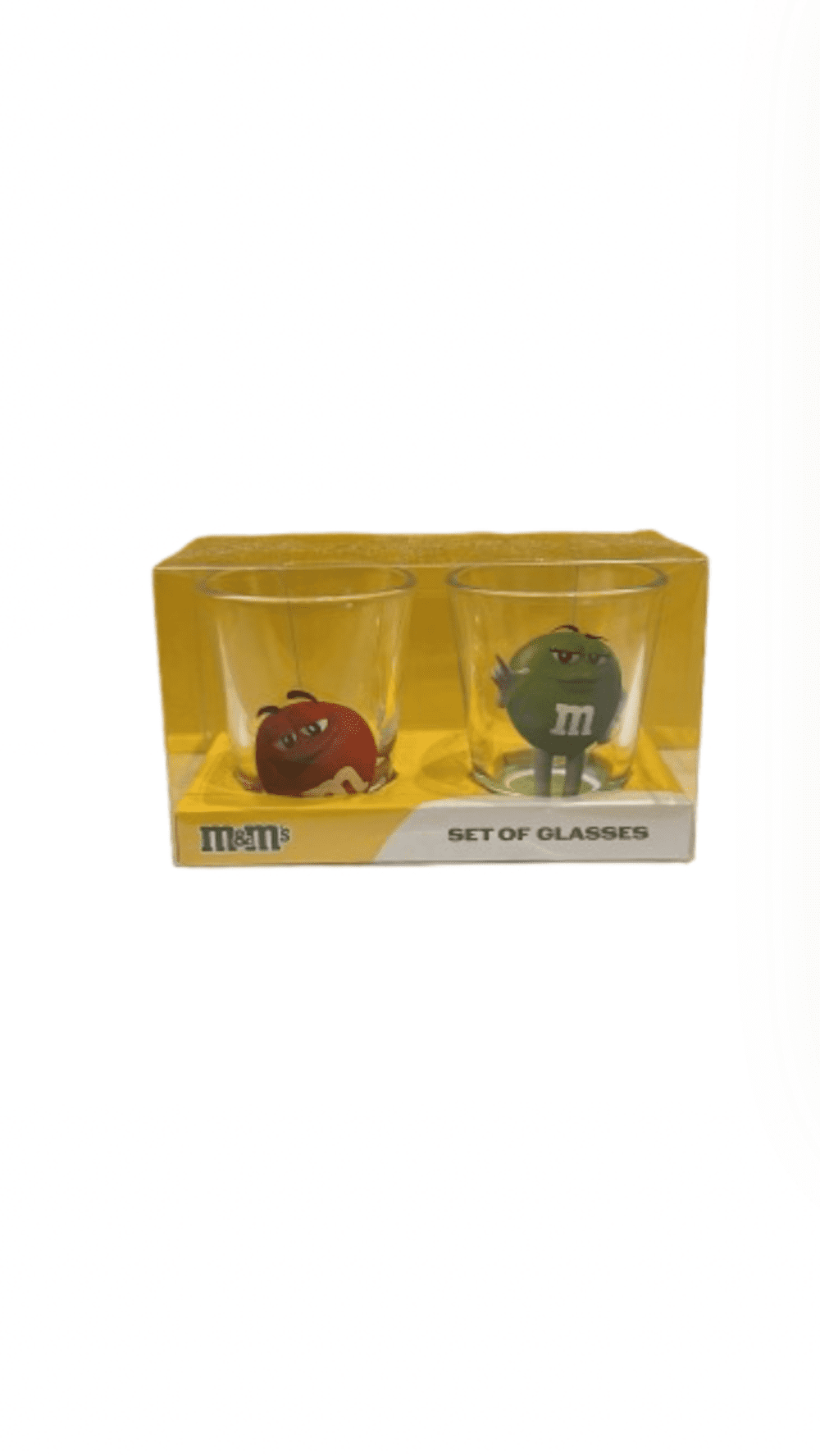 M&M's World Red and Green Characters Poses Set of Glasses New with Box ...