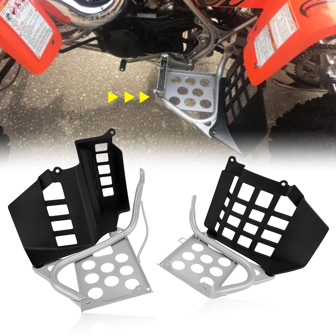 M MATI Heel Guards Footrest for Yamaha Banshee 350 YFZ350 1990-2006 LH ...