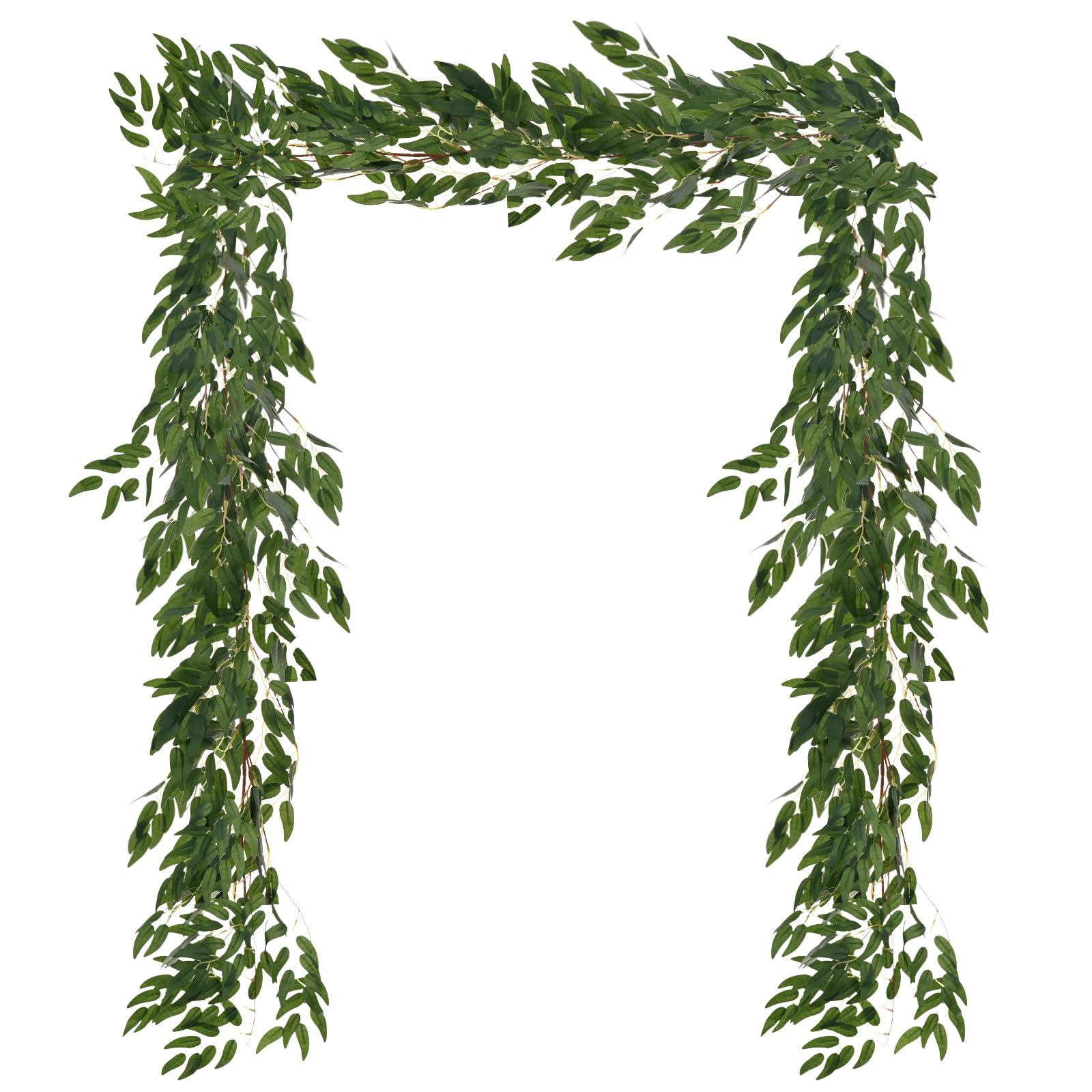 M METERXITY 4-Pack Artificial Willow Vine Twigs with 54 Leaves 5.7Feet ...