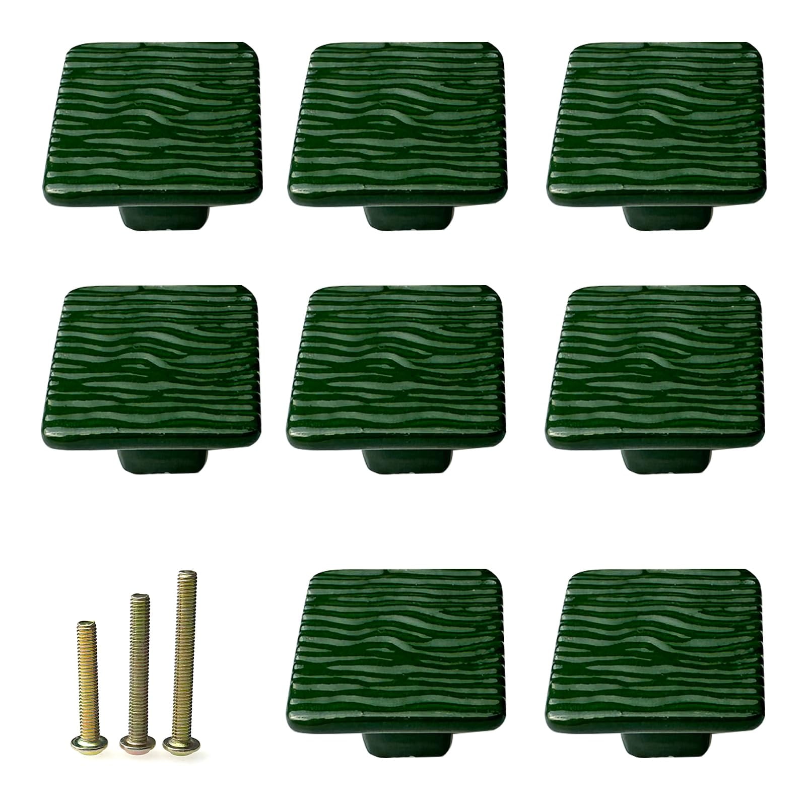 M MIMHOOY 8 Pack Green Cabinet Knobs & Drawer Pulls - Square, 3 Sizes of Screws C33 - Walmart.com