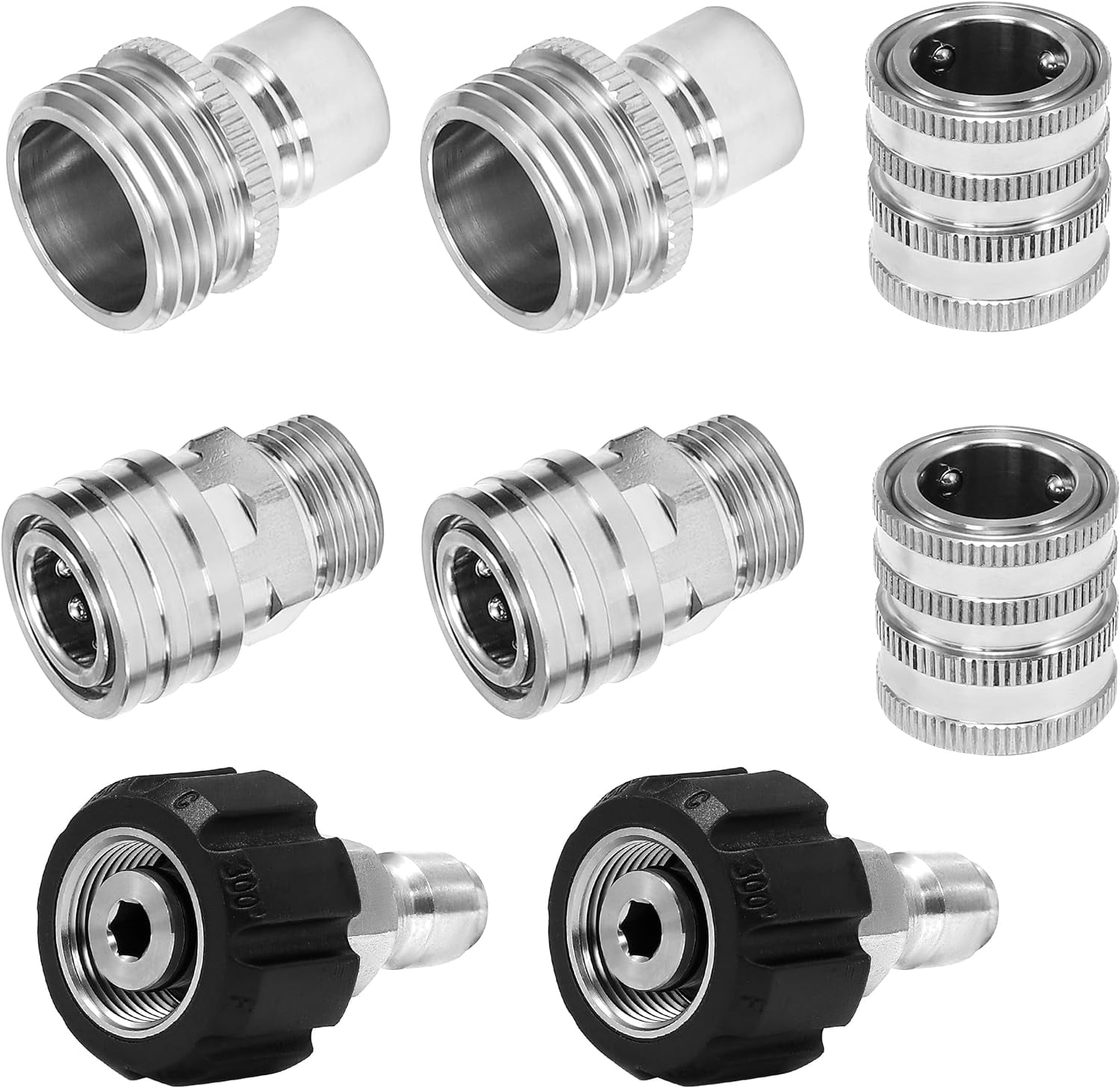 M MINGLE Ultimate Pressure Washer Adapter Set, Stainless Steel Quick ...