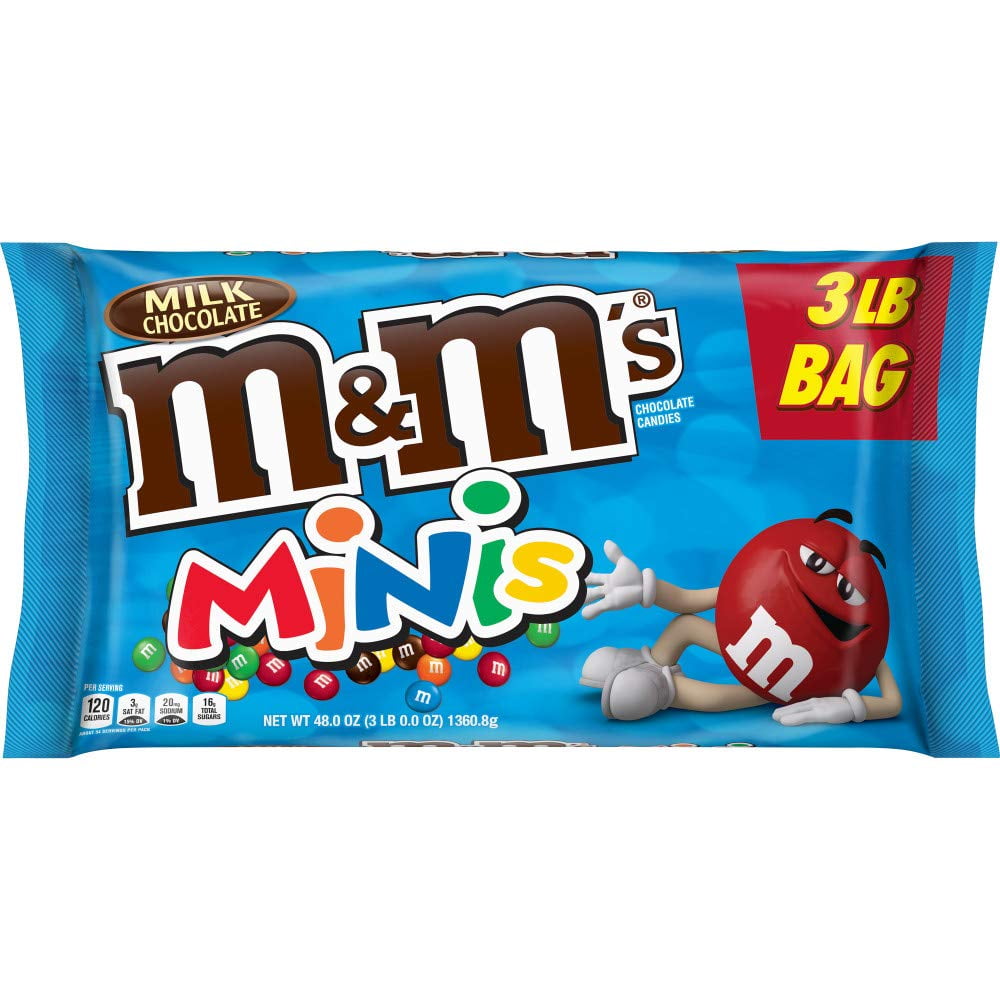M&MS Milk Chocolate MINIS Candy 3-lb. Bulk Candy Bag - Walmart.com