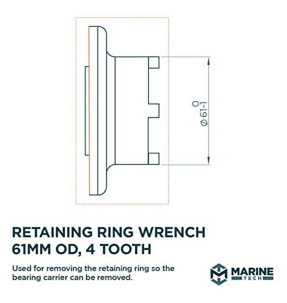 M Marine Tech Tools 61mm OD Retaining Ring Wrench, 4 Tooth, Nickel ...