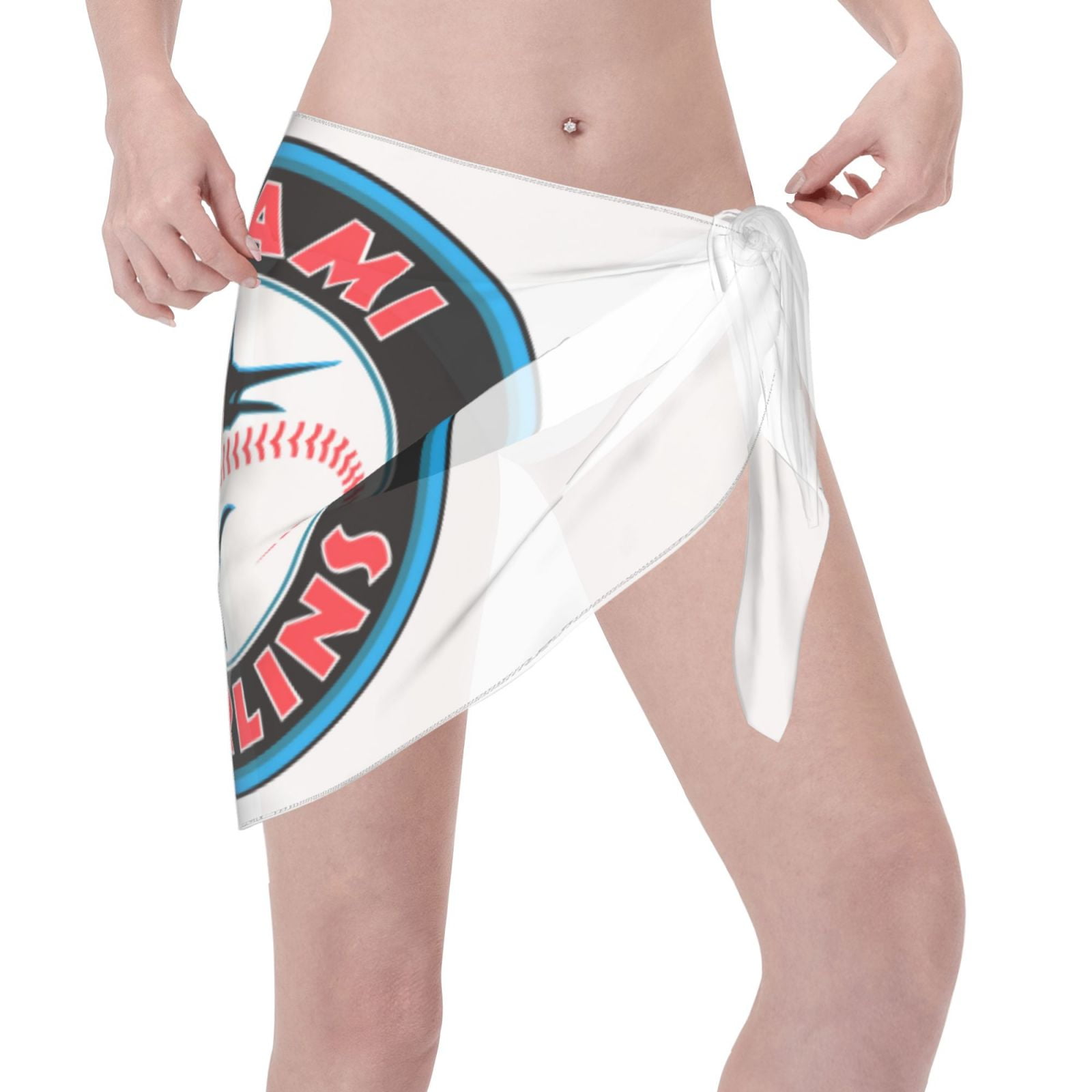 M_Marlins_2025 Chiffon Beach Wrap Skirt - Versatile Cover Up | Bikini Sarong, Swim Wrap ...