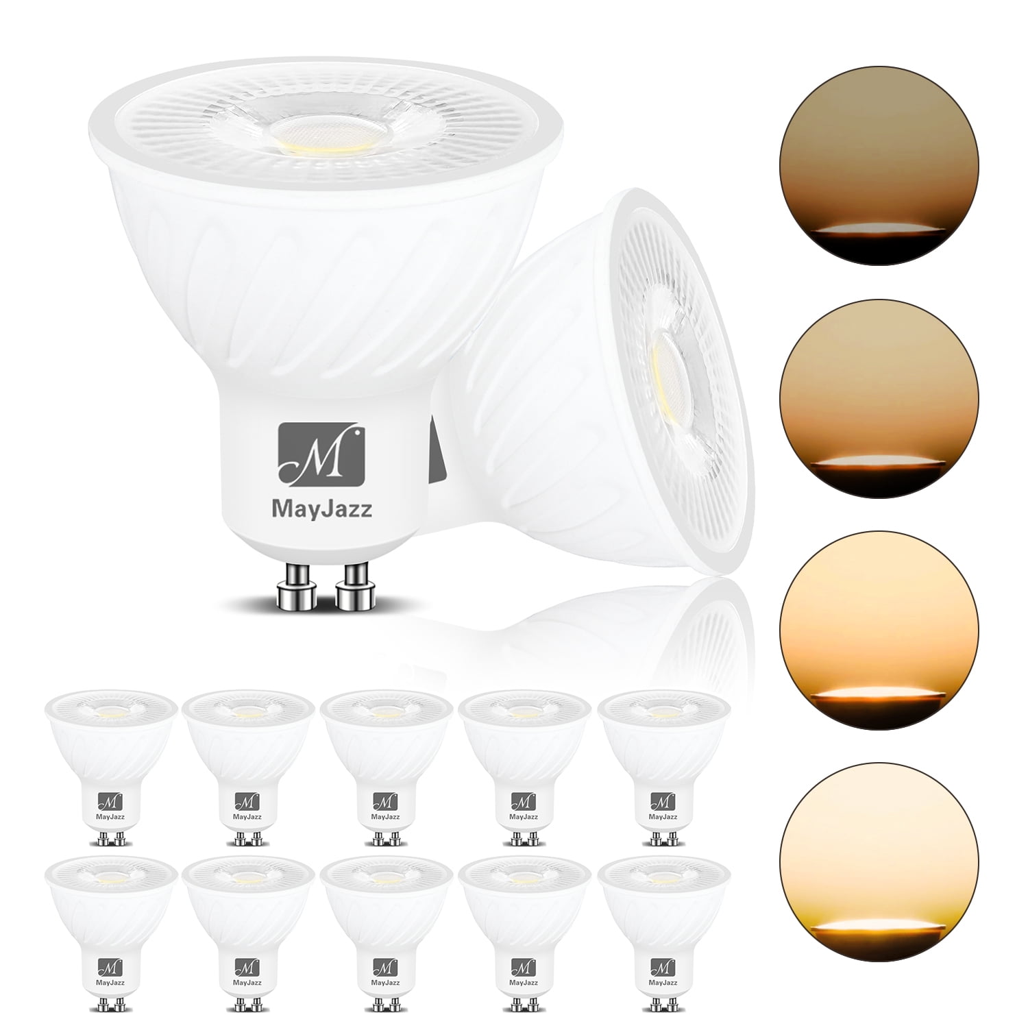 M MayJazz GU10 LED Bulbs Dimmable Warm White,550LM Track Light Bulb,7W ...