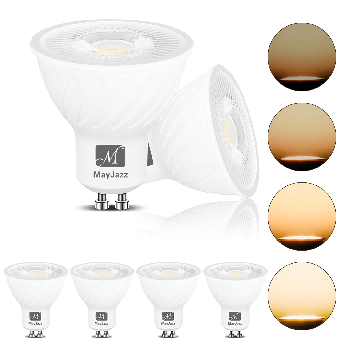 M Mayjazz Gu10 Led Bulbs Dimmable Warm White 550lm Track Light Bulb 7w