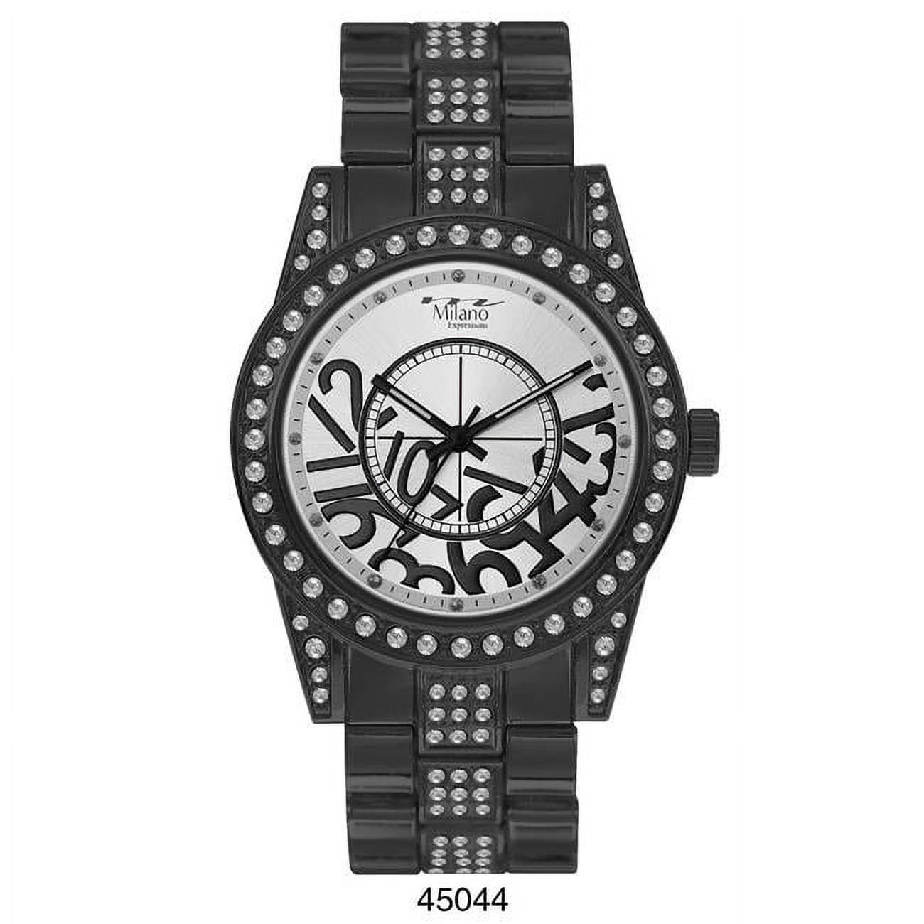 M Milano Expressions 45044 Black Metal Band Ladies Watch with Black ...