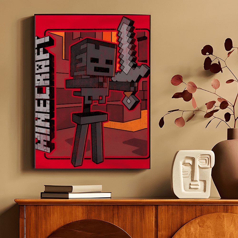 M-Minecraft Poster Self-adhesive Art Waterproof Paper Sticker Coffee ...