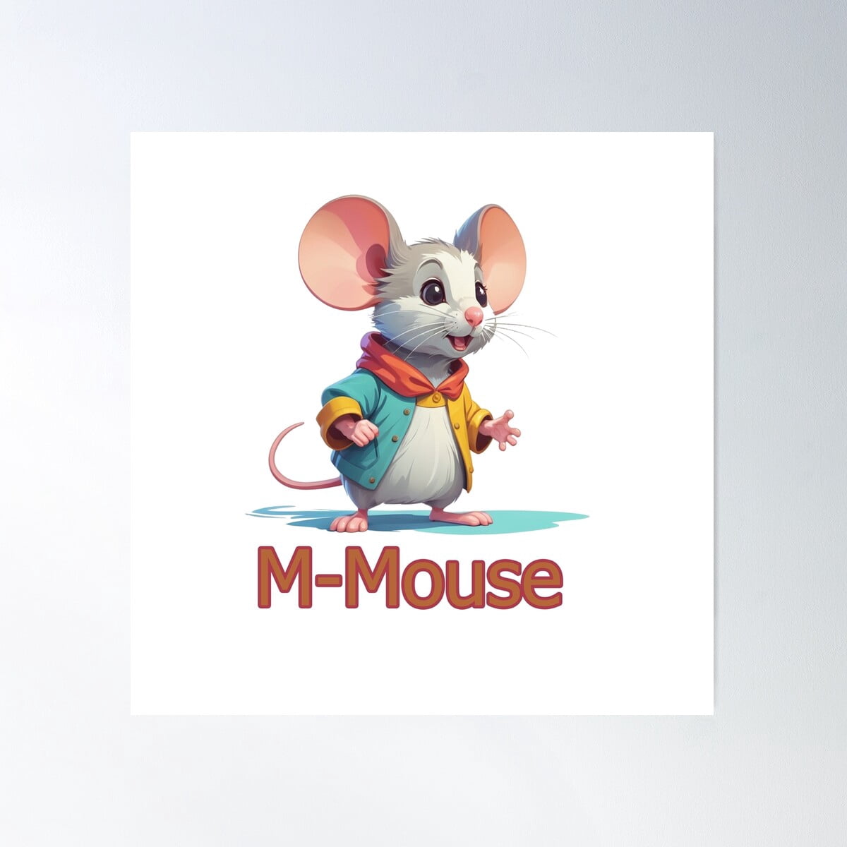 M-Mouse Cute Alphabet Animal Sticker – Adorable Cartoon Rodent Design ...