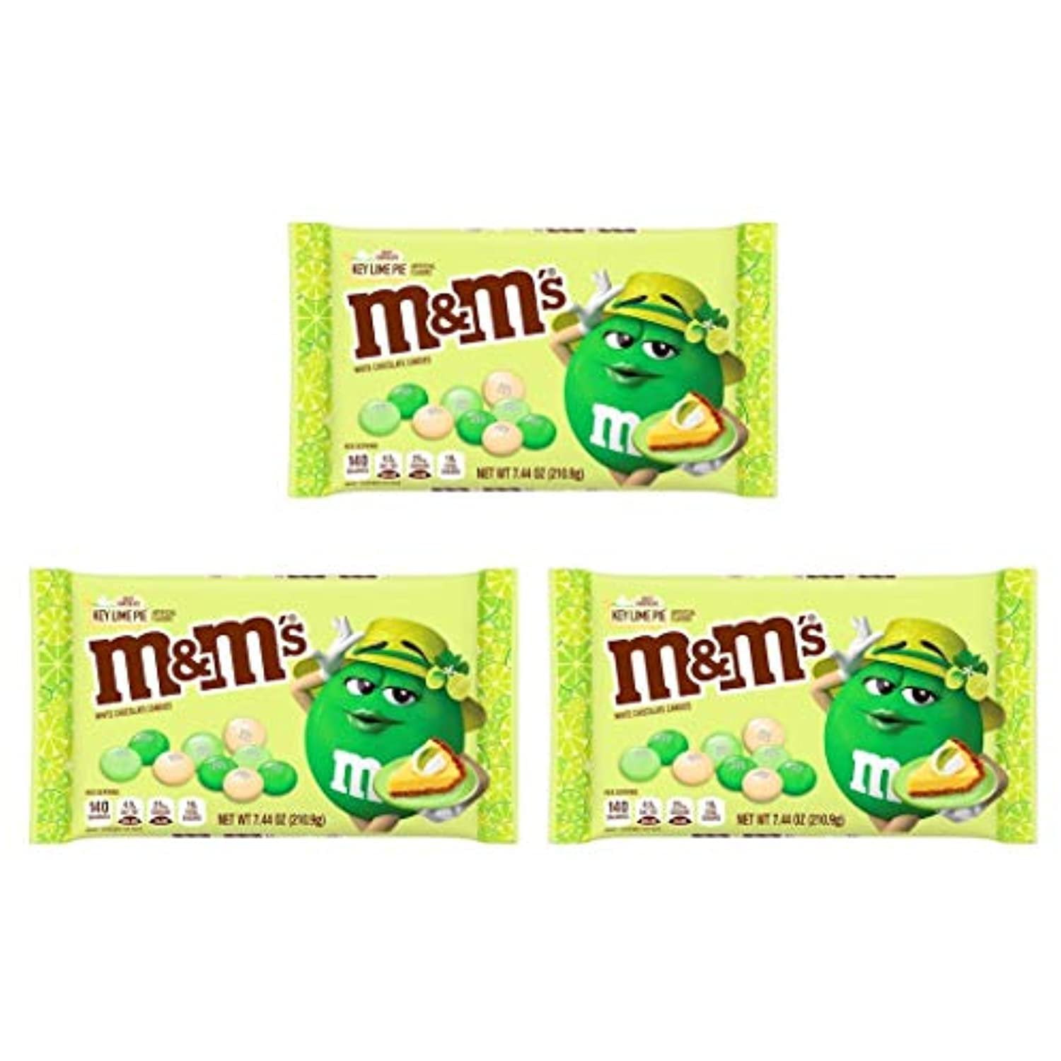 M&Ms Limited Edition White Chocolate Key Lime Pie Candy, 7.44 oz Per ...