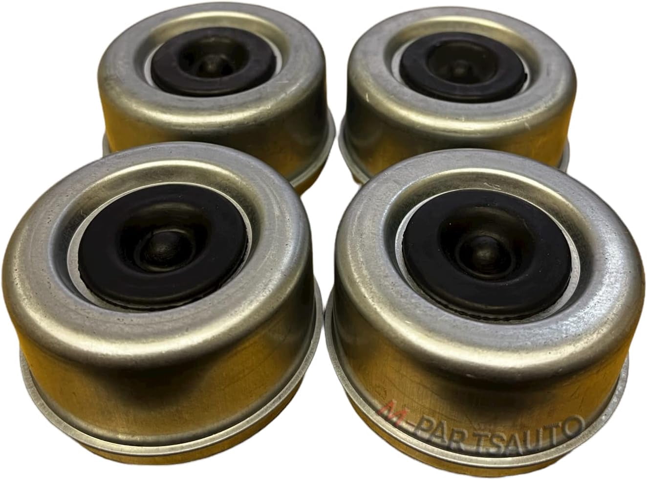 M-Parts 4PC Trailer Hub Dust Caps with Rubber Lubbed Cap, 2.75" OD x 1. ...