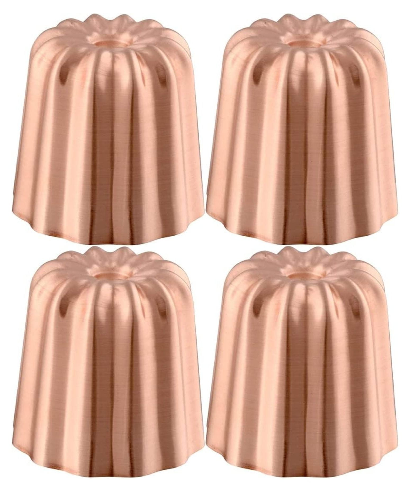M'Passion 4-Piece Copper Tinned Canele Mold Set, 1.8-in, Made in France ...