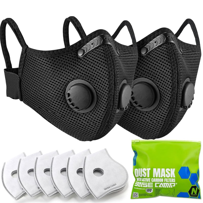 M Plus Dust Mask, Breathable Reusable Face Mask with 6 Activated Carbon ...