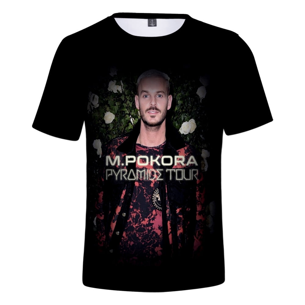 M. Pokora 3D Short Sleeve T-shirts Women Man Singer Casual Printing ...